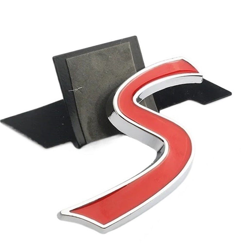 3D ABS Red S Logo Letters Car Trunk Emblem Badge Decal For R56 R50 R53 ...
