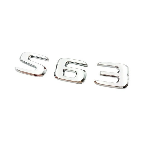 3D ABS S63 Logo S63 Emblem Letters Sticker Car Trunk Badge Decal For ...