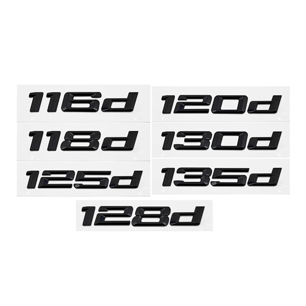3D ABS Silver Letters 116d 118d 120d 125d 130d 135d 140d Logo Car Rear ...
