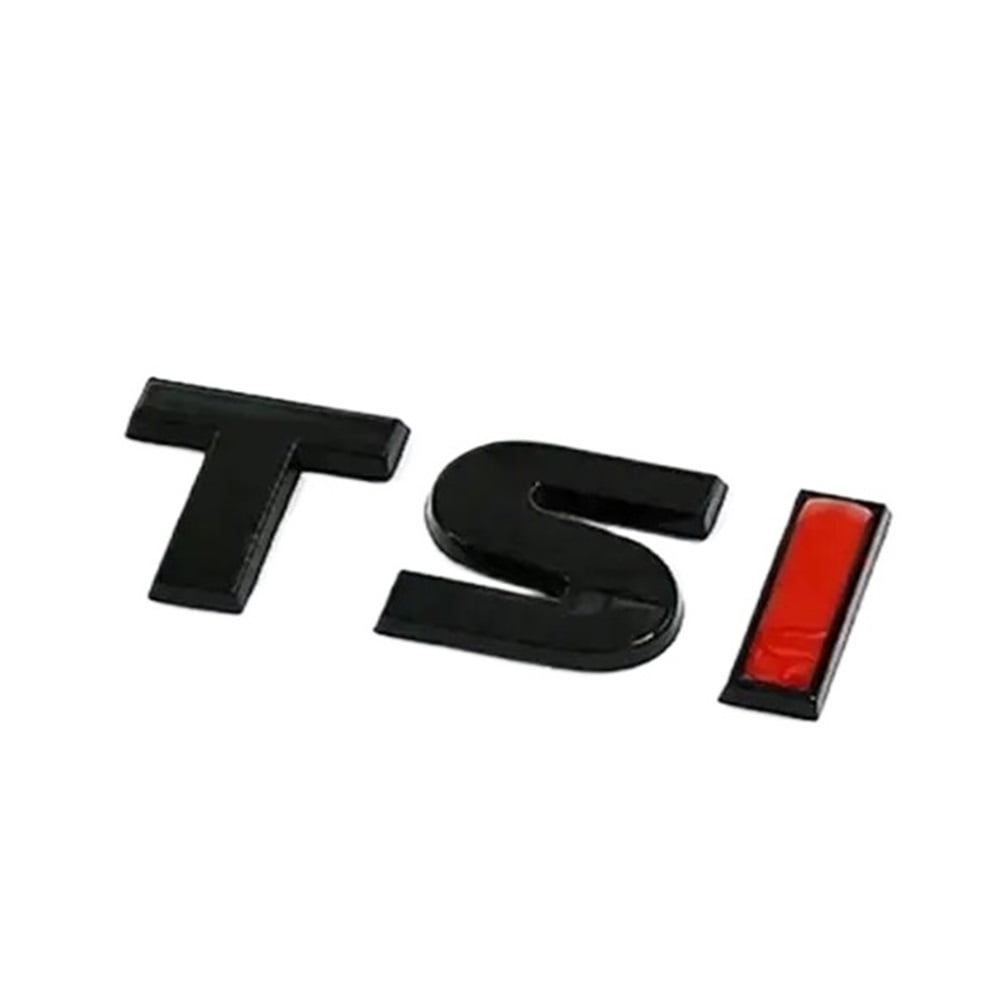 3D ABS TSI Emblem Chrome Black Letters Logo Car Trunk Badge For MK4 MK6 ...