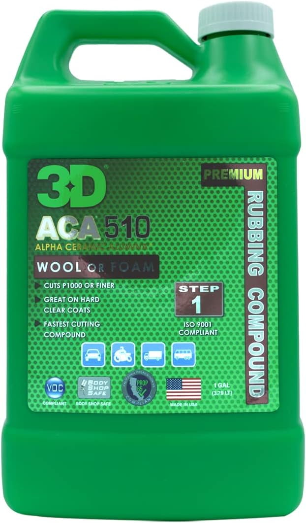 3D ACA 510 Rubbing Compound – Fast-Cutting Paint Correction Compound ...