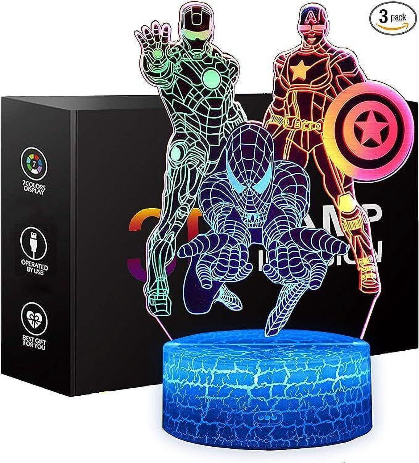 3D ACTION FIGURES Night Light Lamp 7 Different Color Options Great for ...
