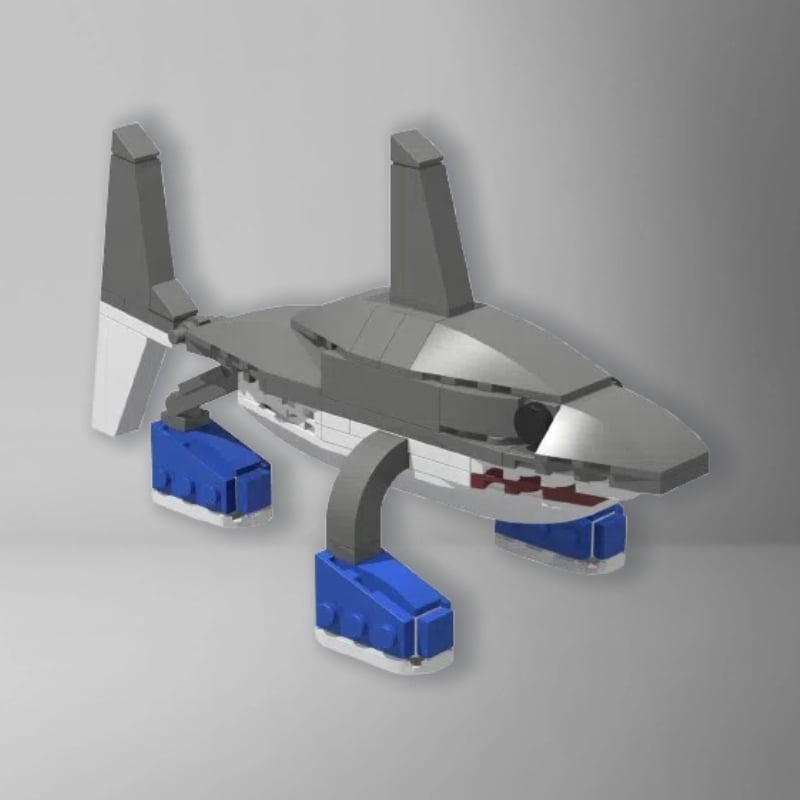 3D AI Italian Animals Shark Building Toys, 104 PCS Shark Building ...