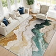 3D Abstract Area Rugs, Wavy Texture Landscape Carpet, Washable Non Slip ...