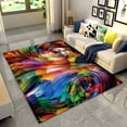 3D Abstract Art Area Rug, Multicolor Pattern Carpet, Washable Non Slip ...
