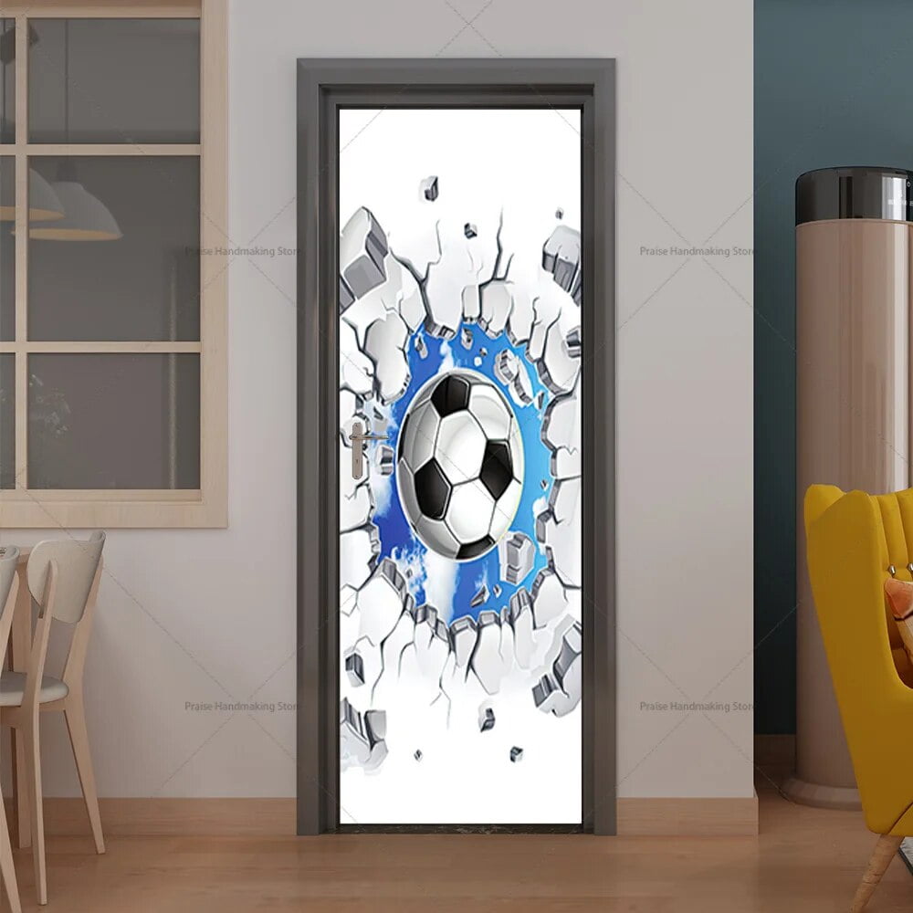 3D Abstract Art Door Decal Cartoon Decorative Sticker Wallpaper Vinyl ...