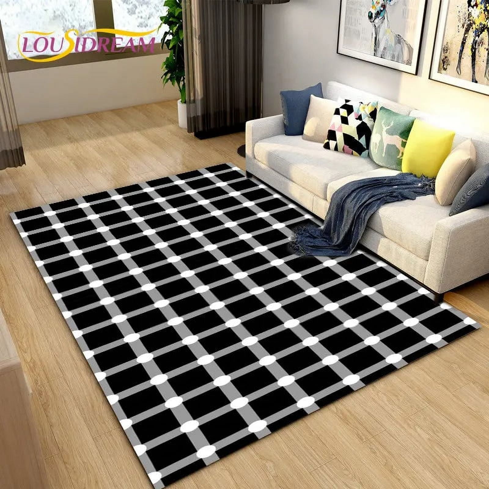 3D Abstract Geometric Optical Area Rug Carpet Rug for Living Room ...