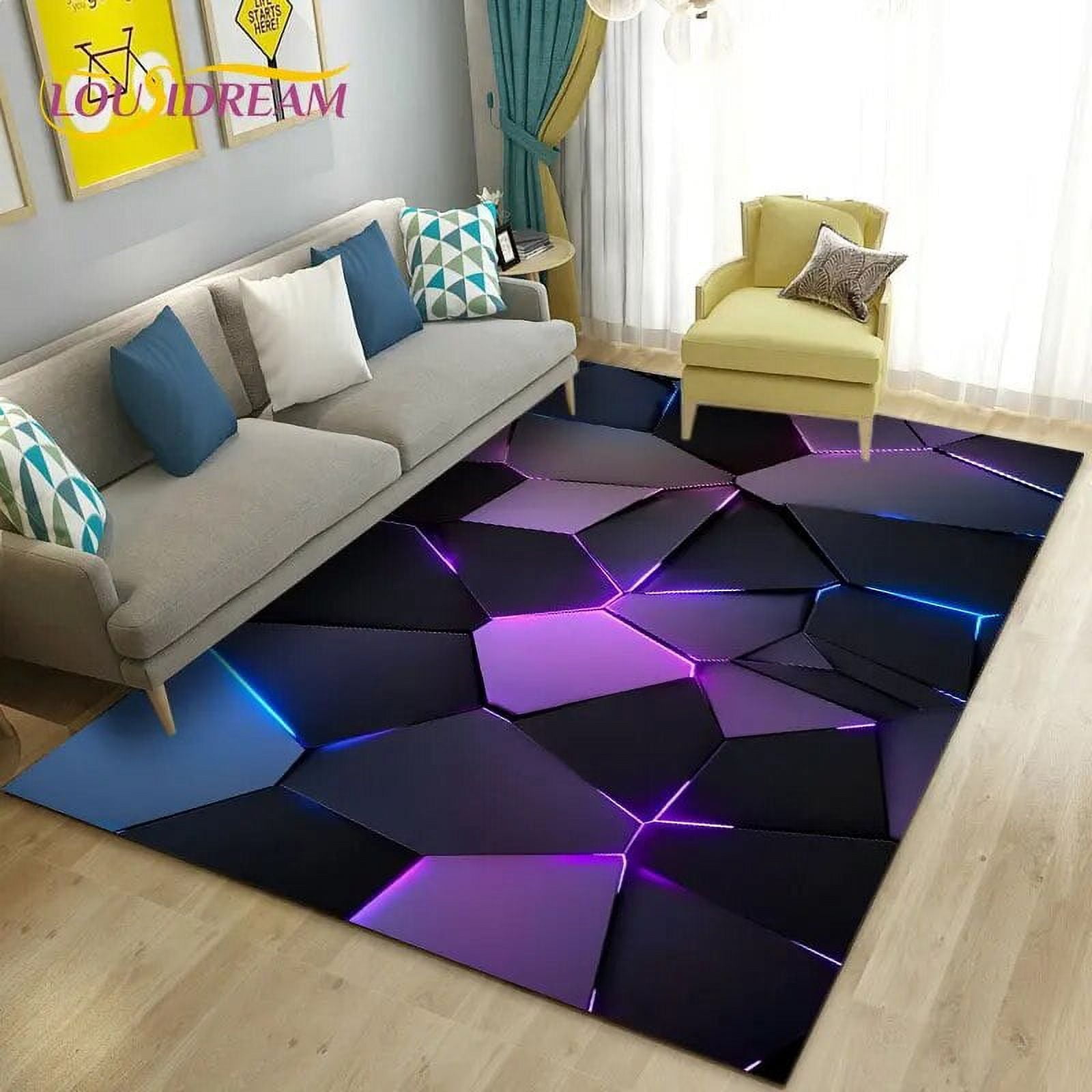 3D Abstract Geometric Optical Area Rug Carpet Rug for Living Room ...
