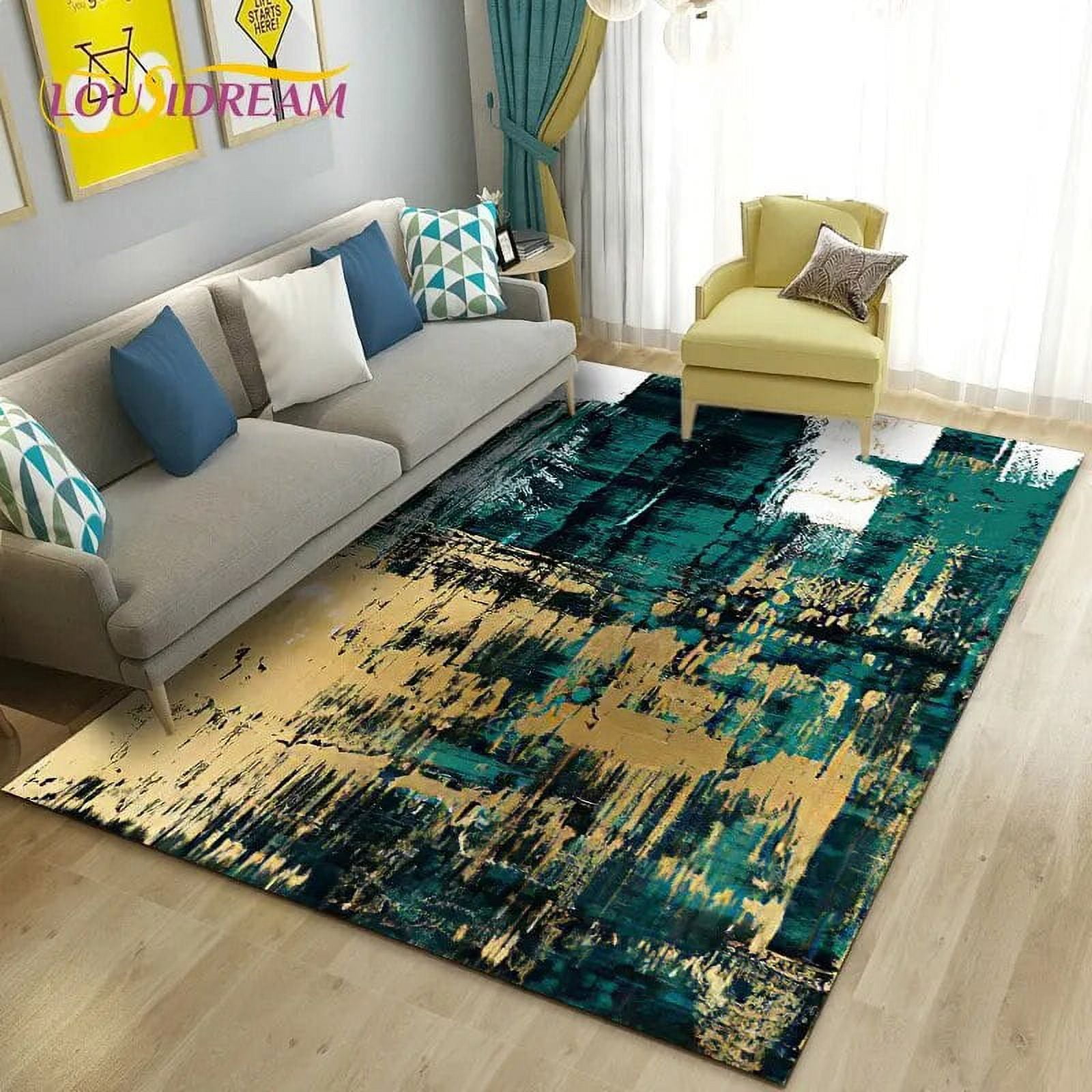 3D Abstract Geometric Optical Area Rug Carpet Rug for Living Room ...