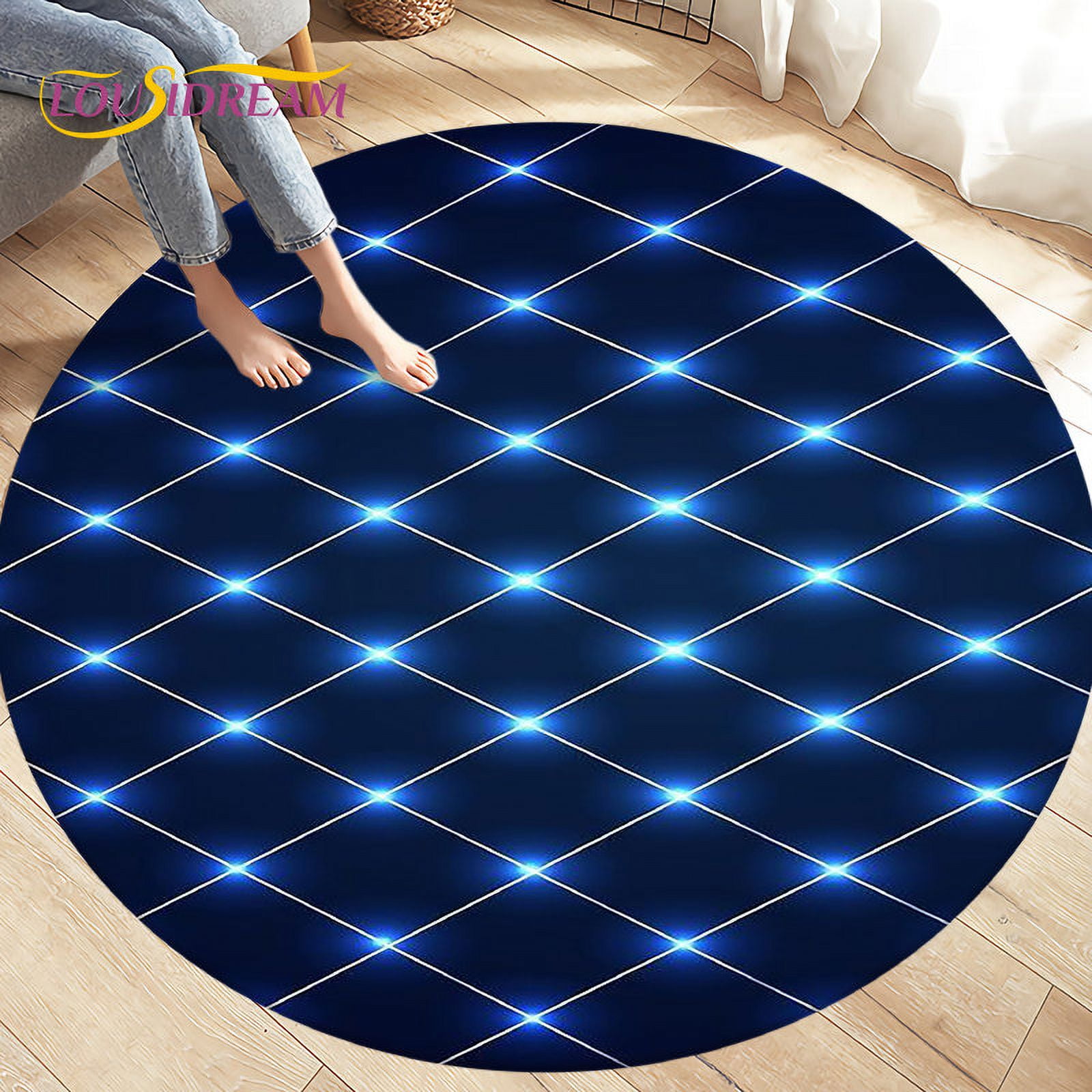 3D Abstract Geometric Visual n Area Rug Large Round Carpet Rug for ...