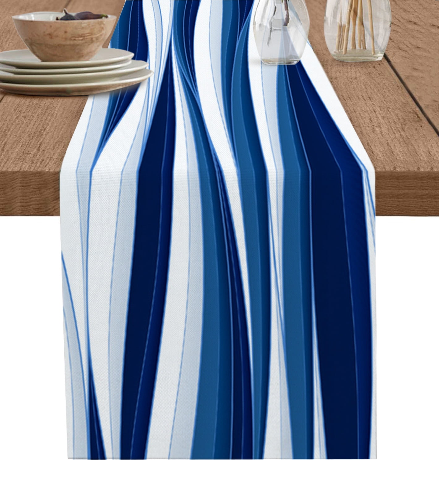 3D Abstract Line Gradient Red Table Runner Home Wedding Table Flag Mat ...