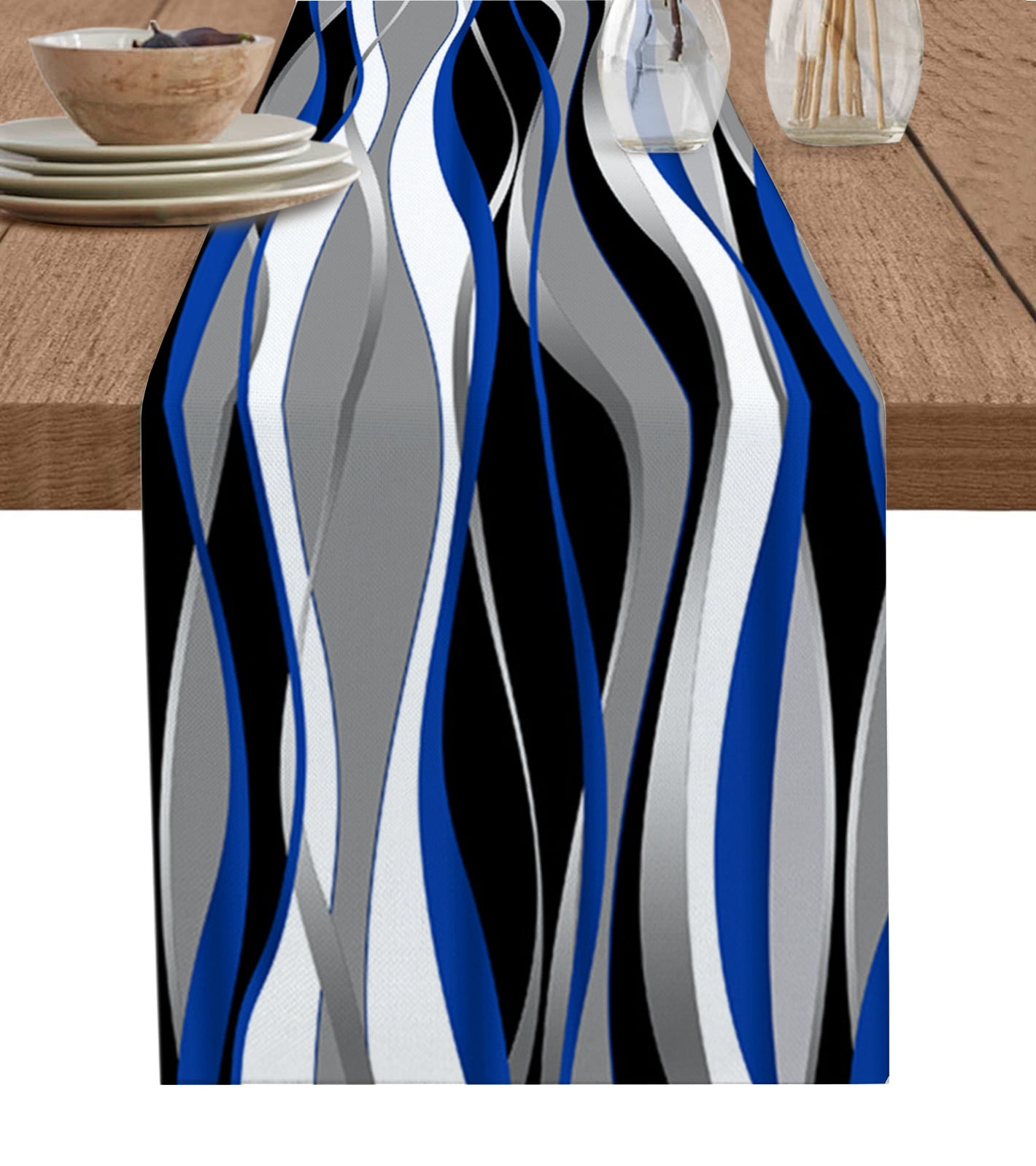 3D Abstract Line Gradient Red Table Runner Home Wedding Table Flag Mat ...