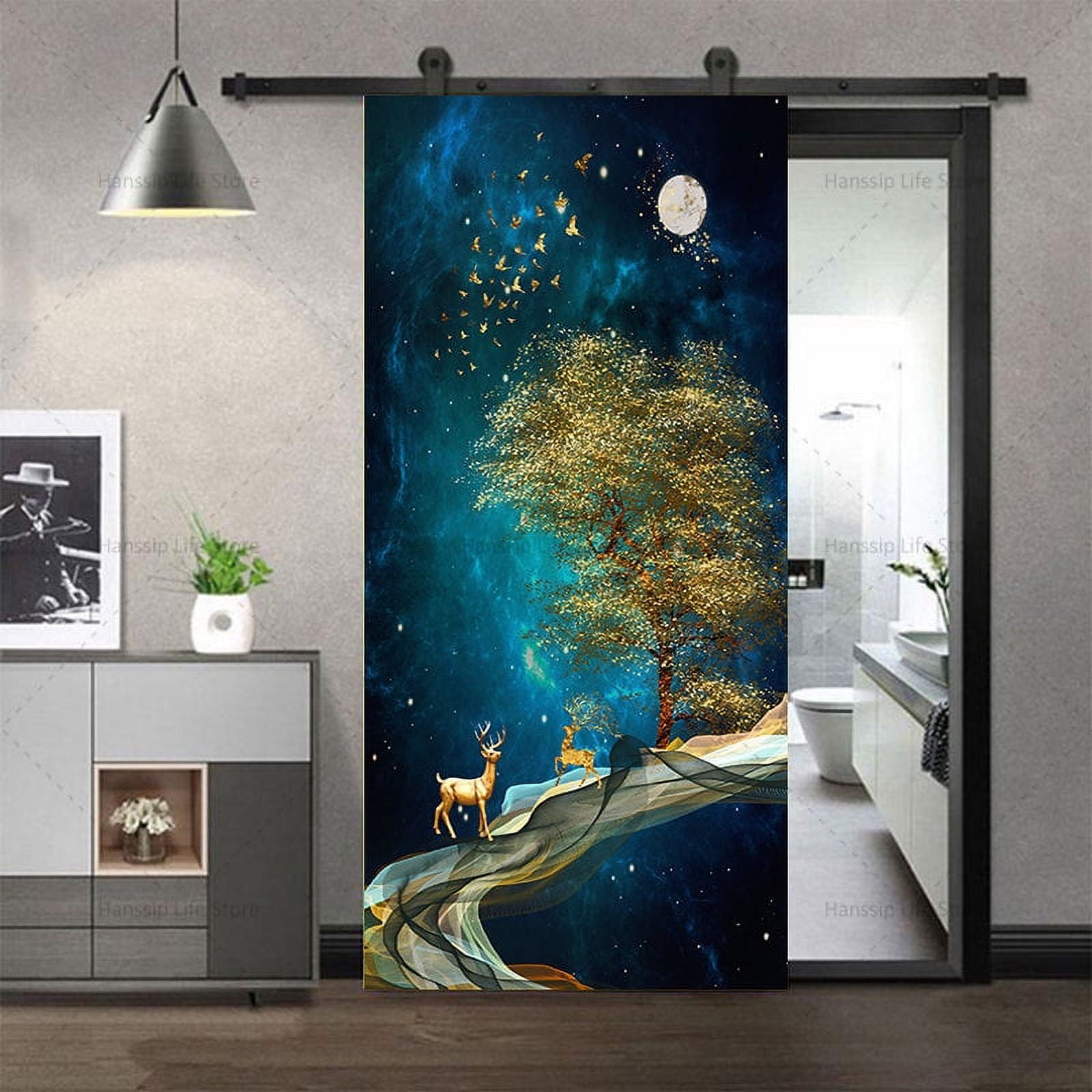 3D Abstract Line Retro Refrigerator Sticker Grey Cold Door Sticker Wall ...