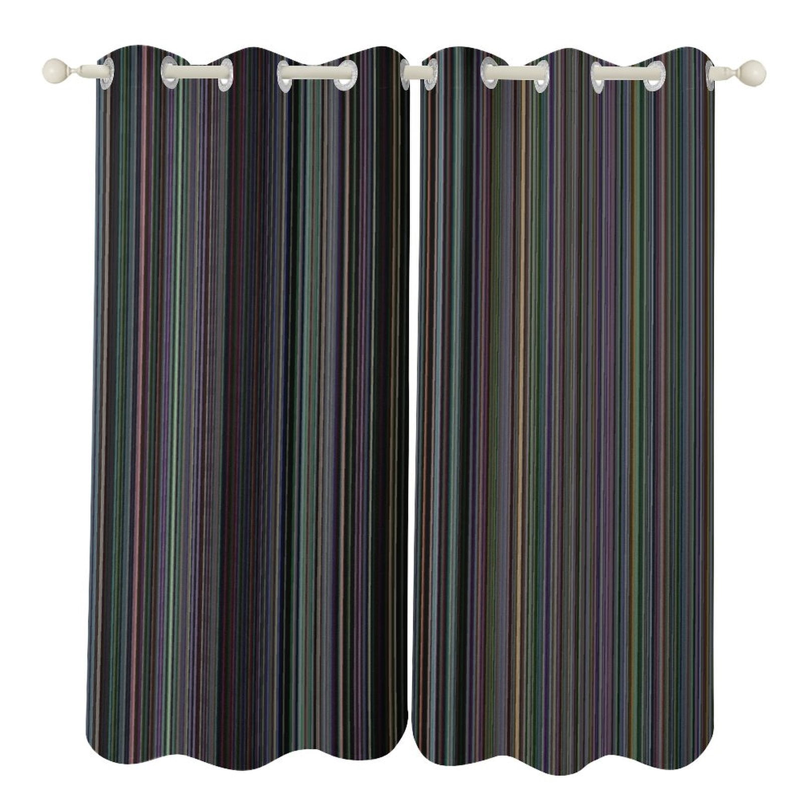 3D Abstract Lines Curtains Watercolor Theme Window Curtains Grommet ...