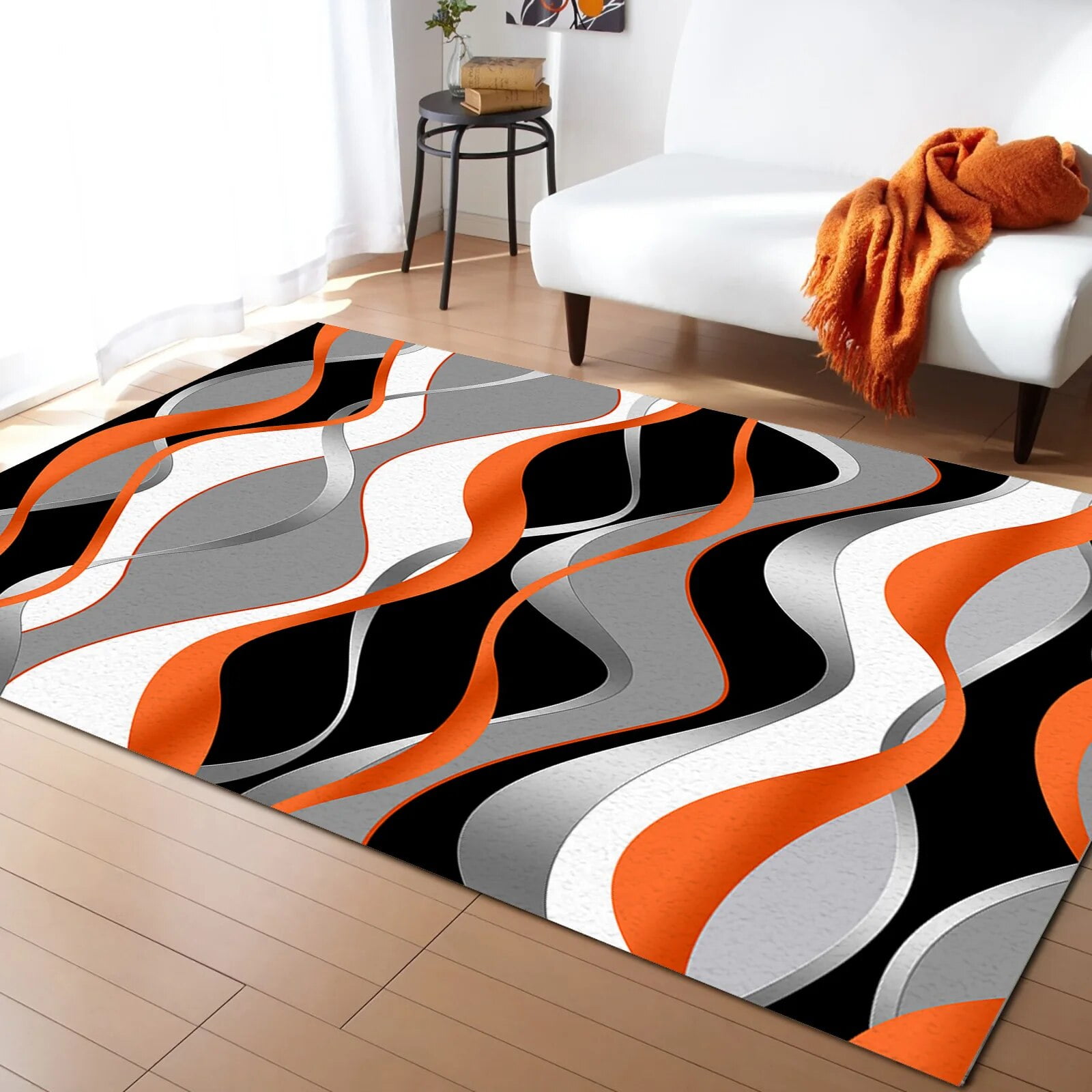 3D Abstract Lines Gradient Color Red Carpet Area Rug Children's Room ...