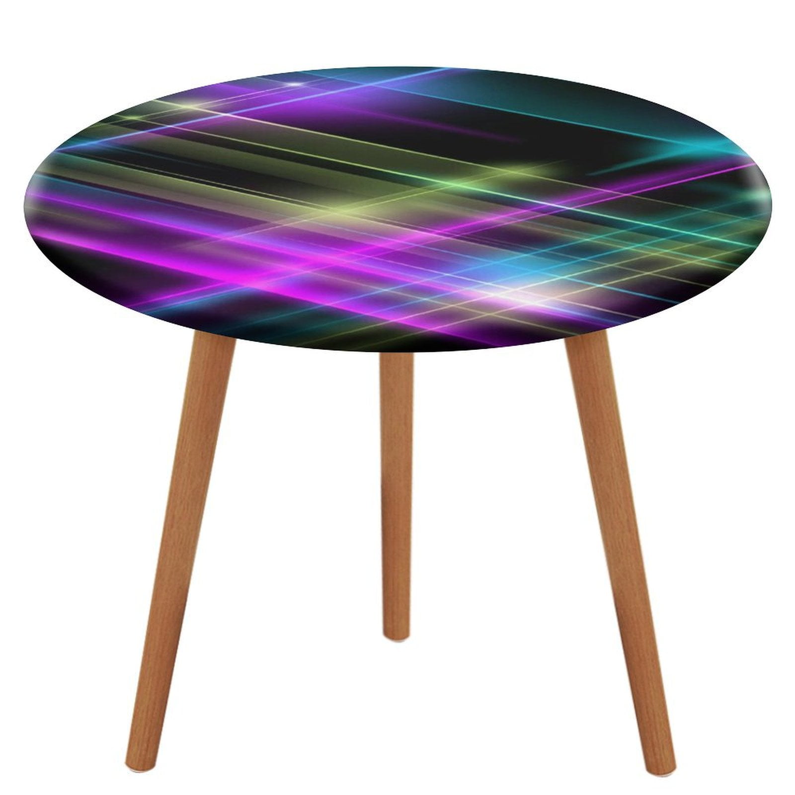 3D Abstract Lines Round Fitted Tablecloth with Elastic Edge Outdoor ...