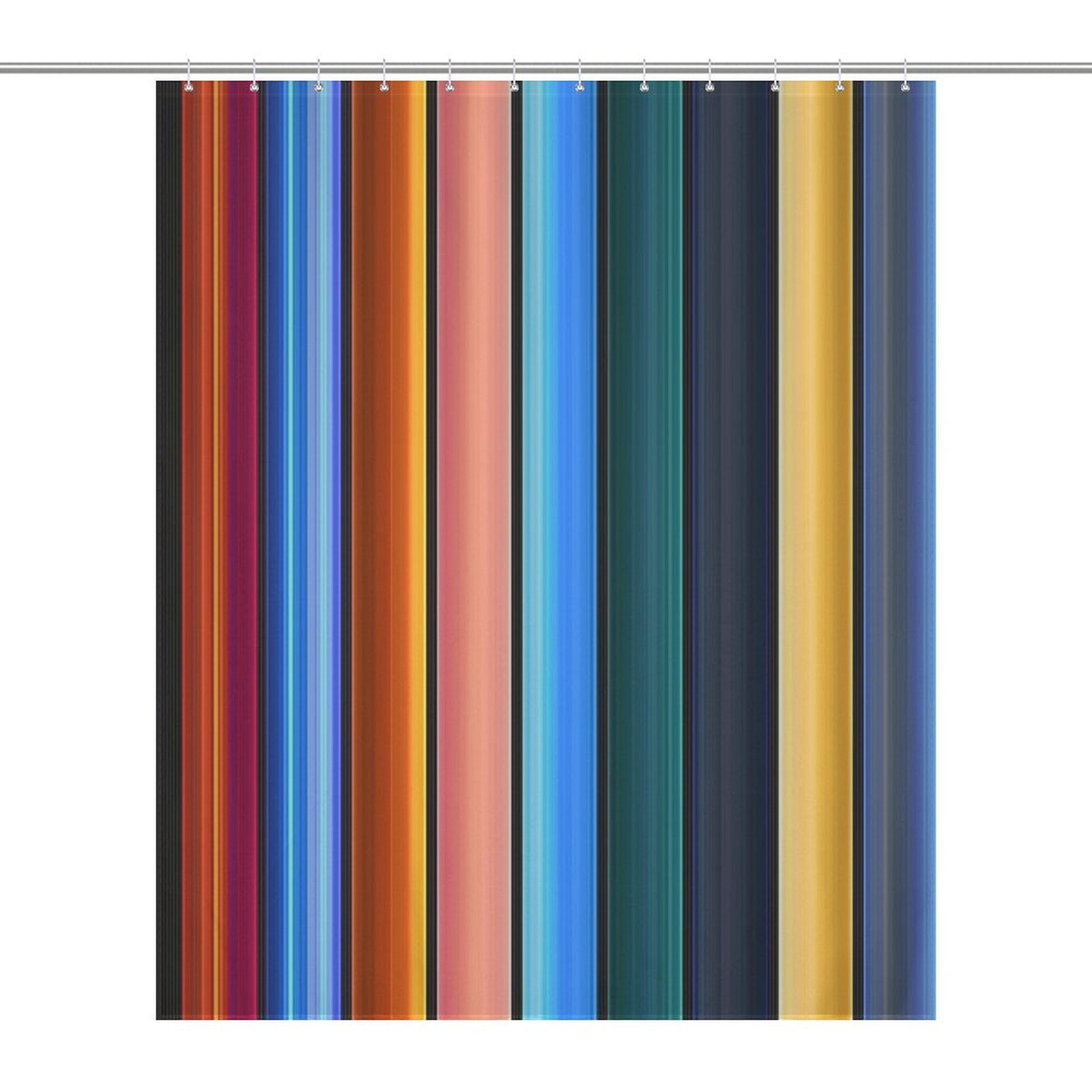 3D Abstract Lines Shower Curtain Cloth Fabric Bathroom Decor with Hooks ...