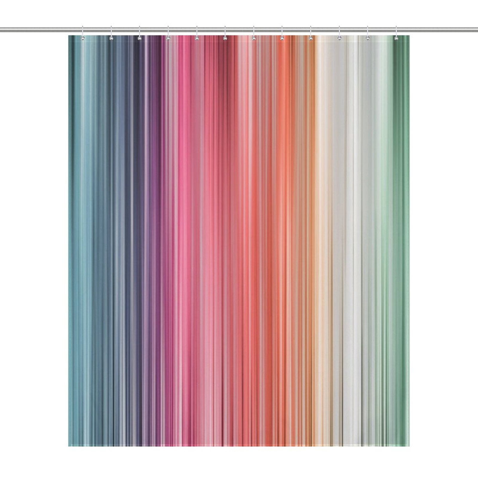 3D Abstract Lines Shower Curtain Cloth Fabric Bathroom Decor with Hooks ...