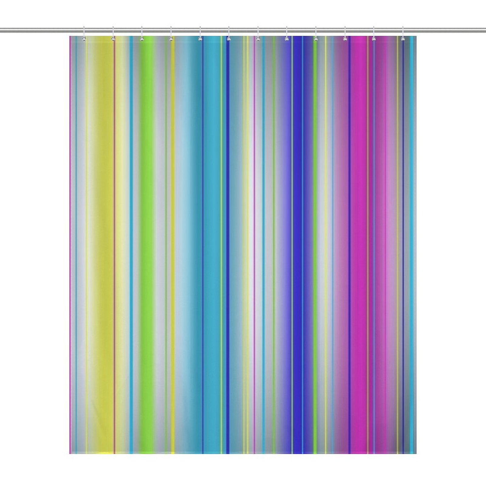 3D Abstract Lines Shower Curtain Cloth Fabric Bathroom Decor with Hooks ...