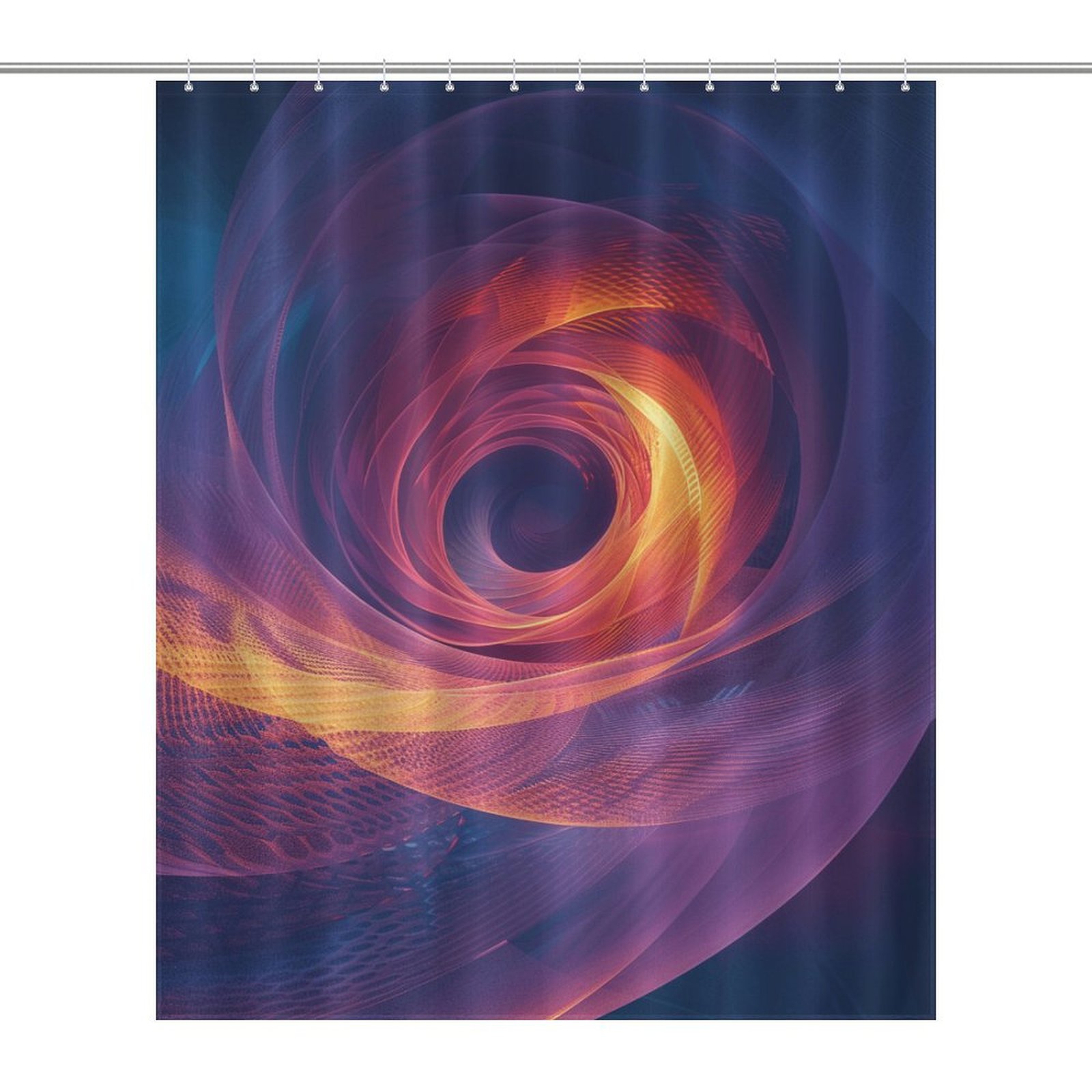 3D Abstract Lines Shower Curtain Fabric Bathroom Decor with Hooks ...