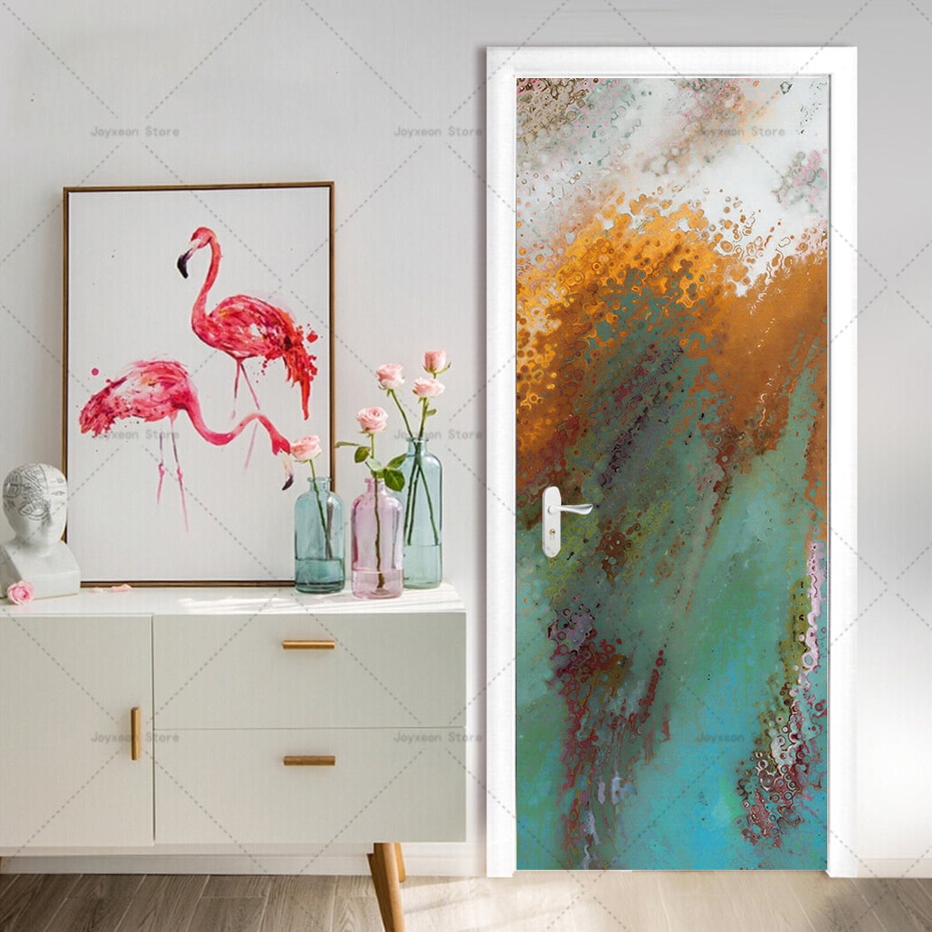 3D Abstract Oil Painting Door Sticker Refrigerator Wardrobe Door ...