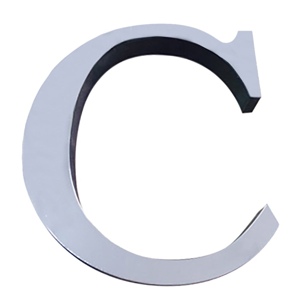 3D Acrylic Alphabet Mirror Wall Stickers Letter Self-Adhesive Home ...