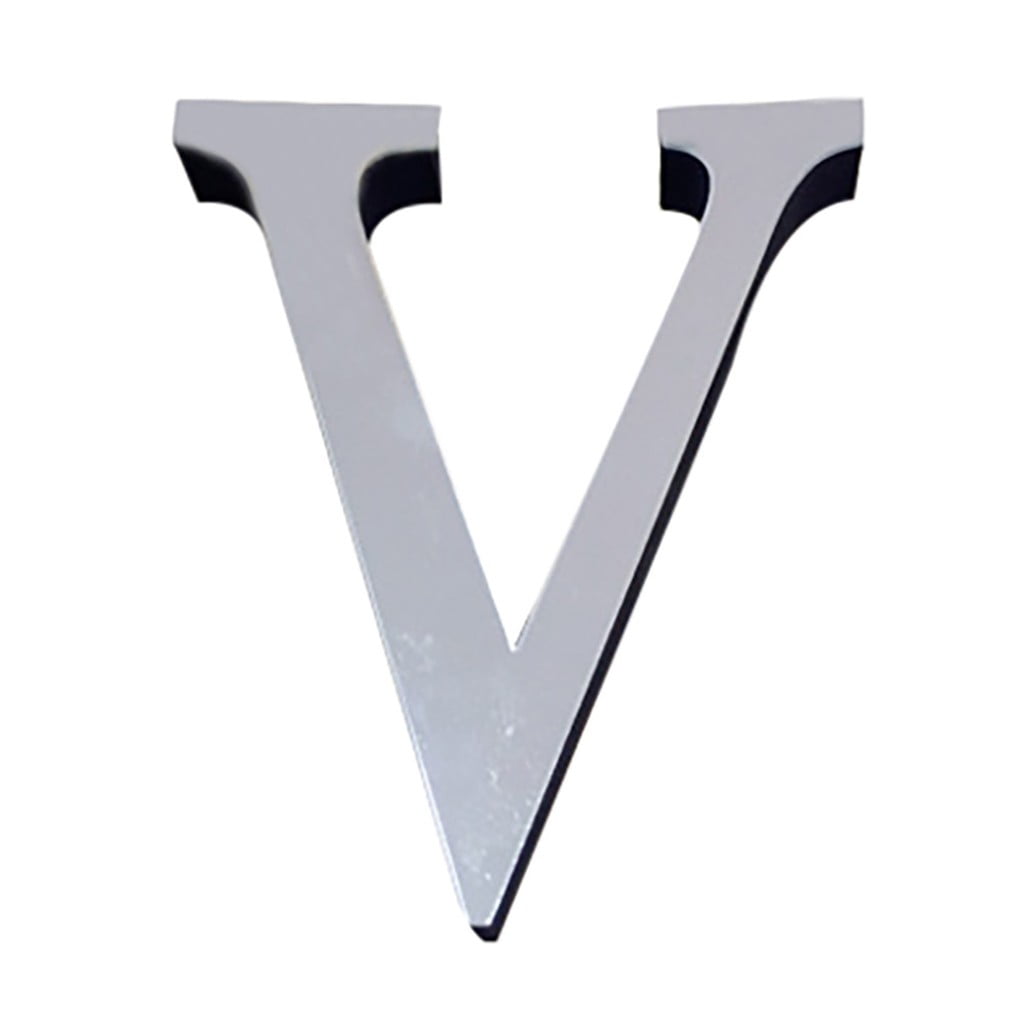 3D Acrylic Alphabet Mirror Wall Stickers Letter V Self-Adhesive Home ...