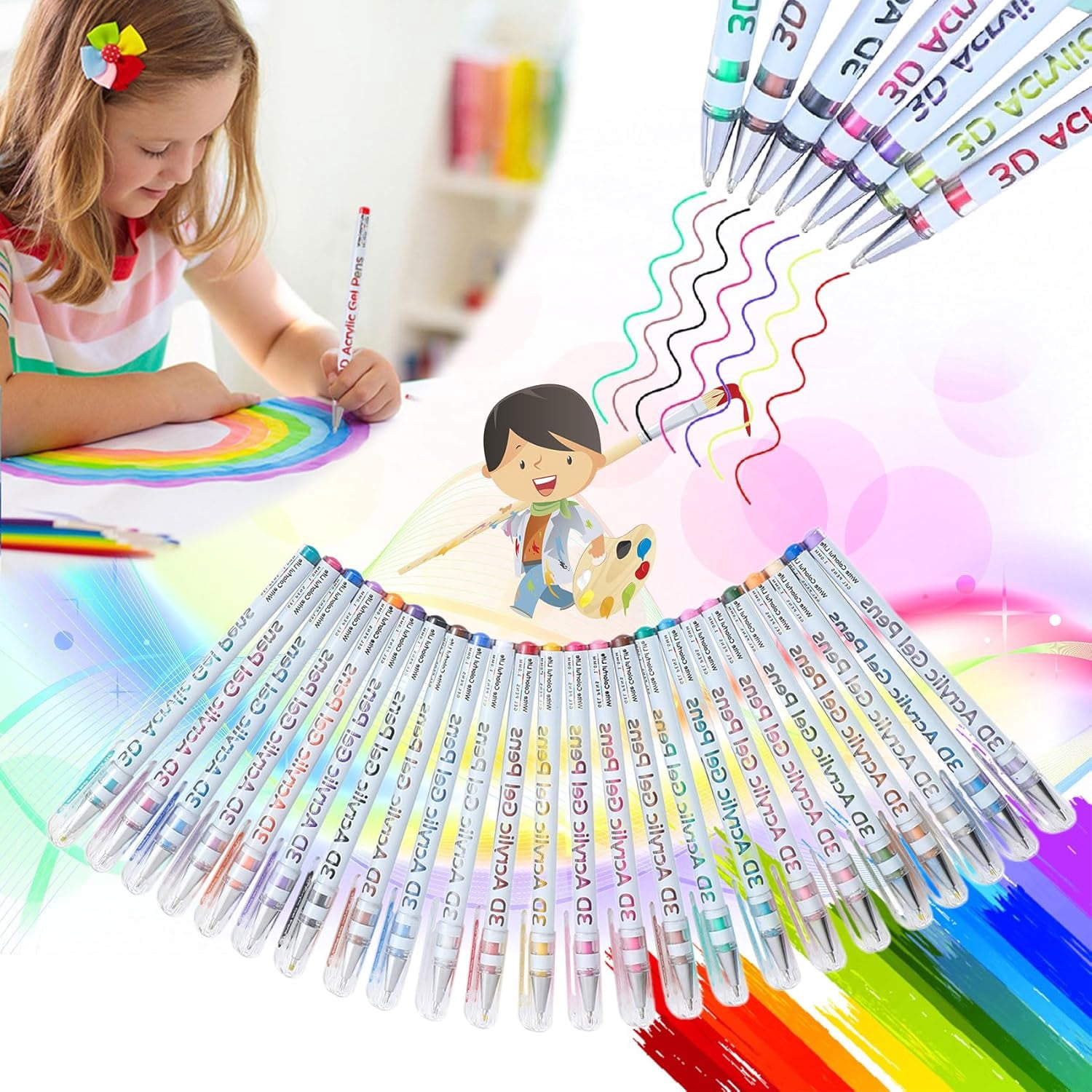 3D Acrylic Gel Pens, 2025 New 3D Acrylic Paint Markers, 3D Acrylic 1 ...