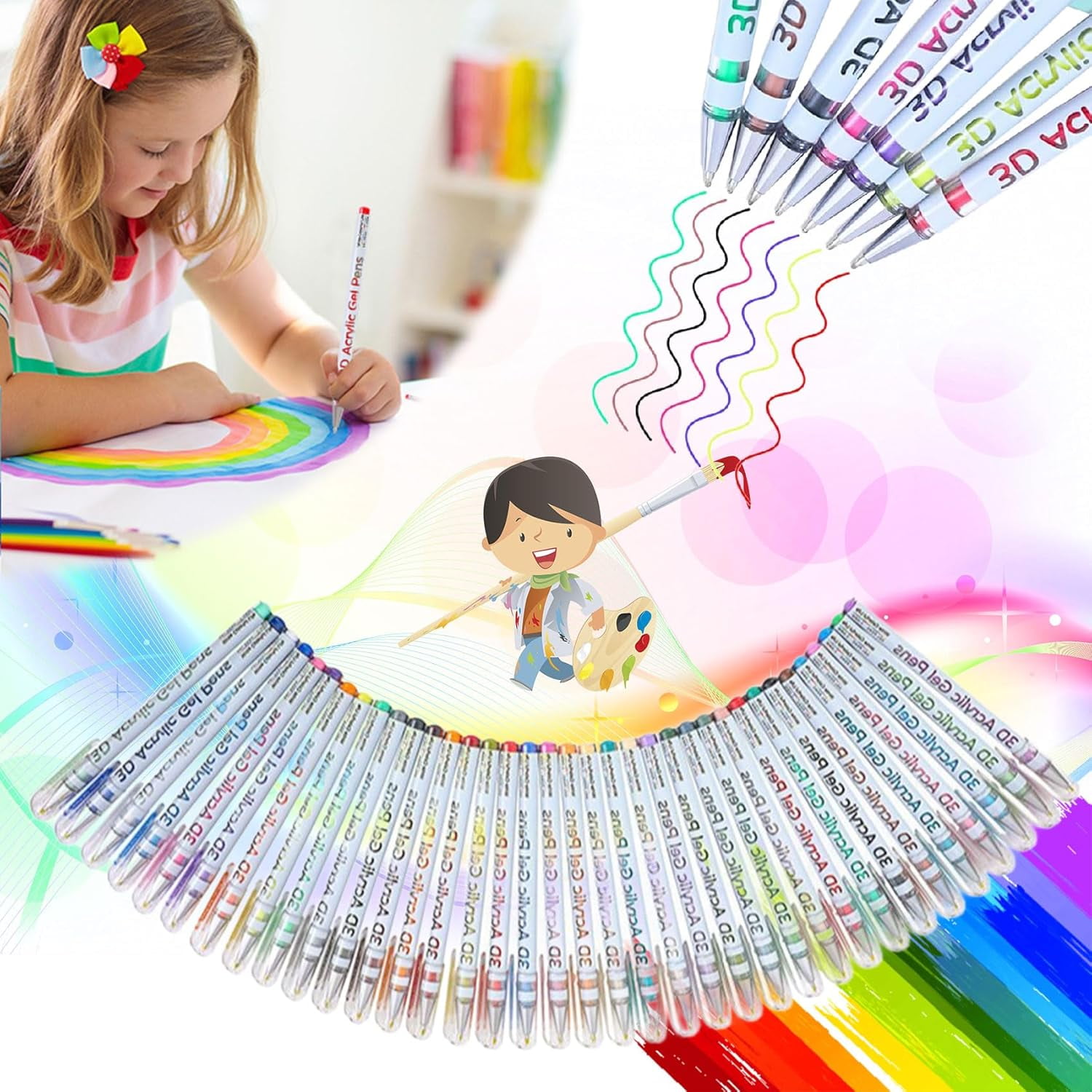 3D Acrylic Gel Pens, 2025 New 3D Acrylic Paint Markers, 3D Acrylic 1 ...