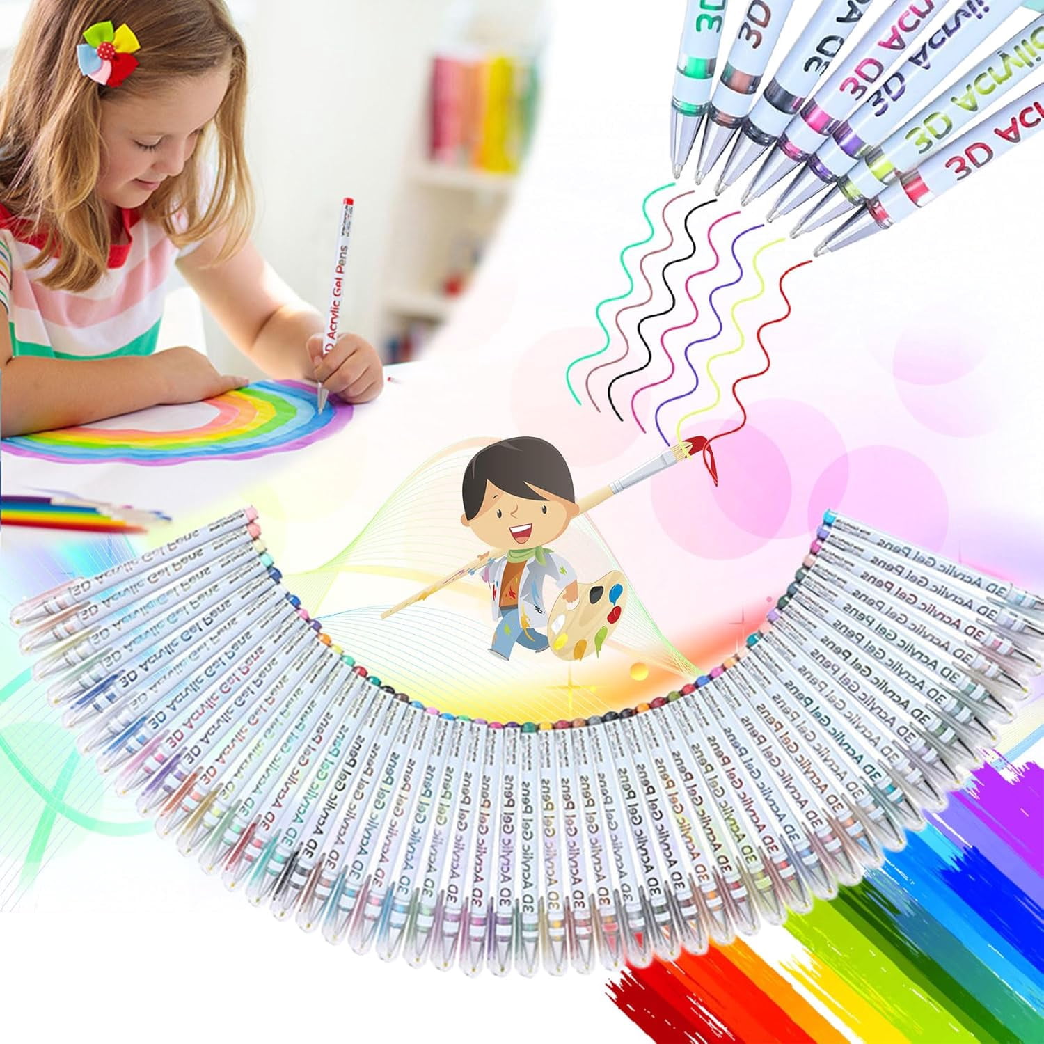 3D Acrylic Gel Pens, 2025 New 3D Acrylic Paint Markers, 3D Acrylic 1 ...