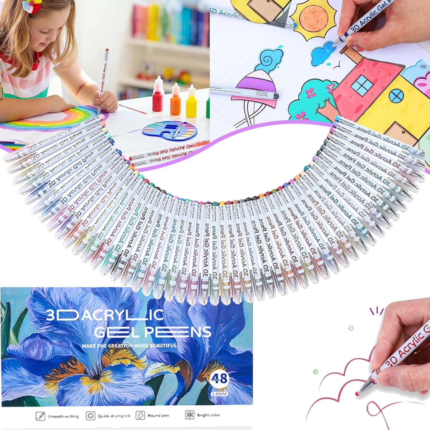 3D Acrylic Gel Pens,2025 New 3D Acrylic Paint Markers,3D Acrylic Gel ...