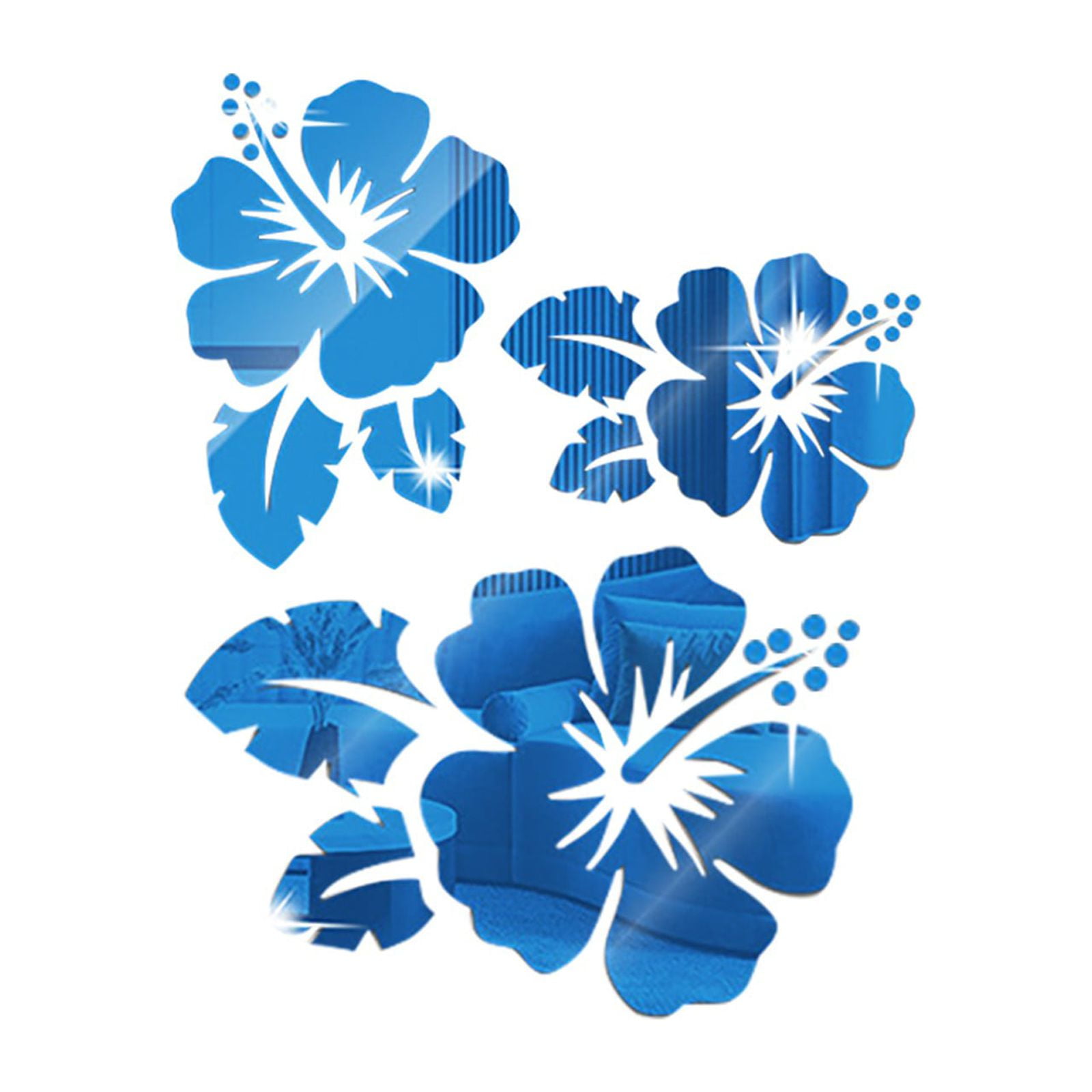 3D Acrylic Mirror Floral Wall Sticker, Family Wall Decals, Adhesive ...