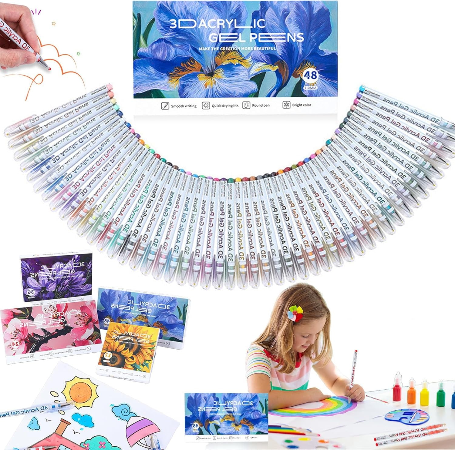 3D Acrylic Pen, 1.0 mm 3D Acrylic Gel Pens Write Colorful Life, 2025 ...