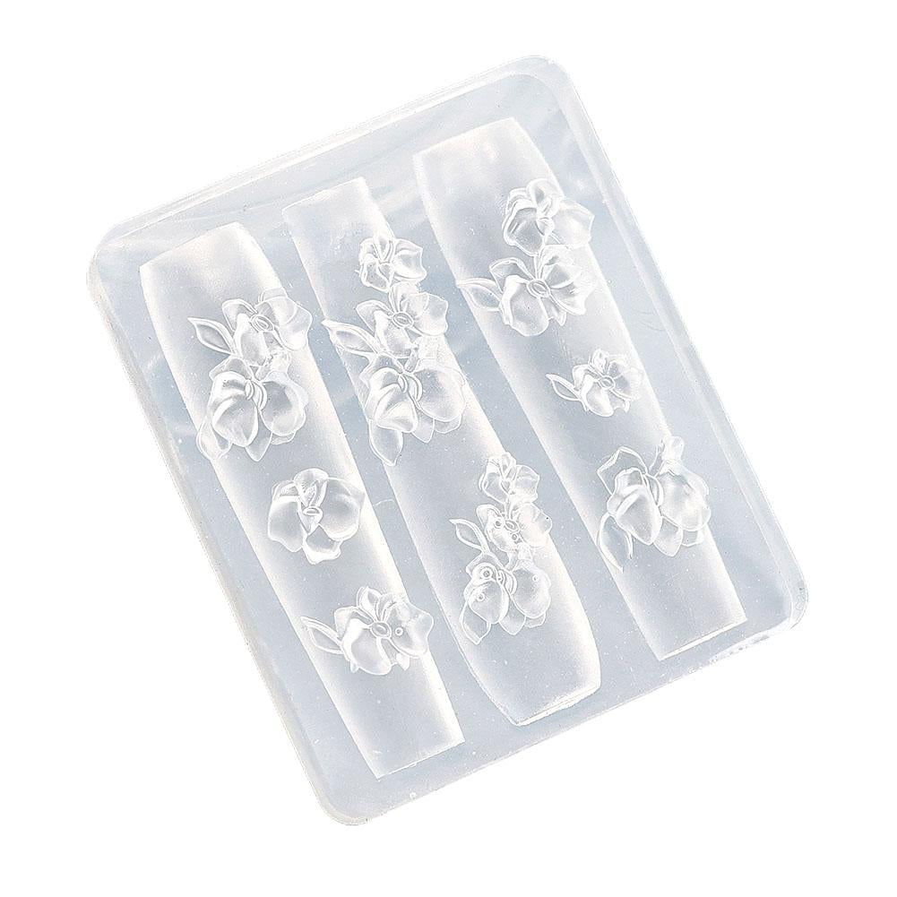 3D Acrylic Soft Silicone Nail Mold Nail Art DIY Silicone Nail Art Nails ...