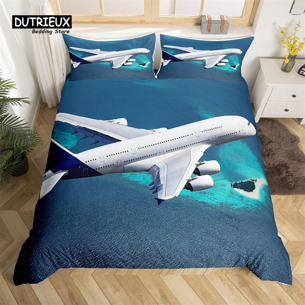 3D Airplane Duvet Cover King Aircraft Transportation Bedding Set ...