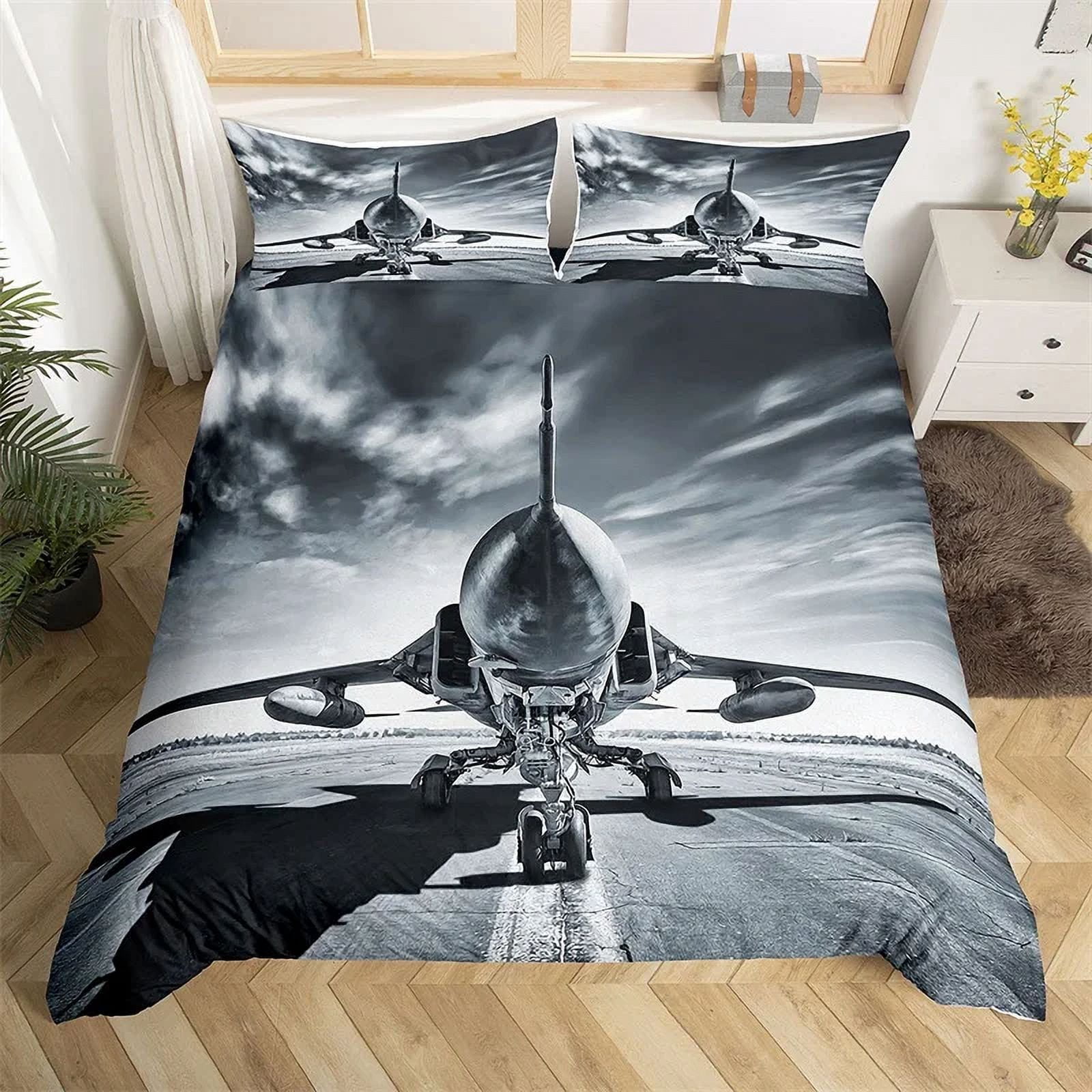3D Airplane Duvet Cover King Aircraft Transportation Bedding Set ...