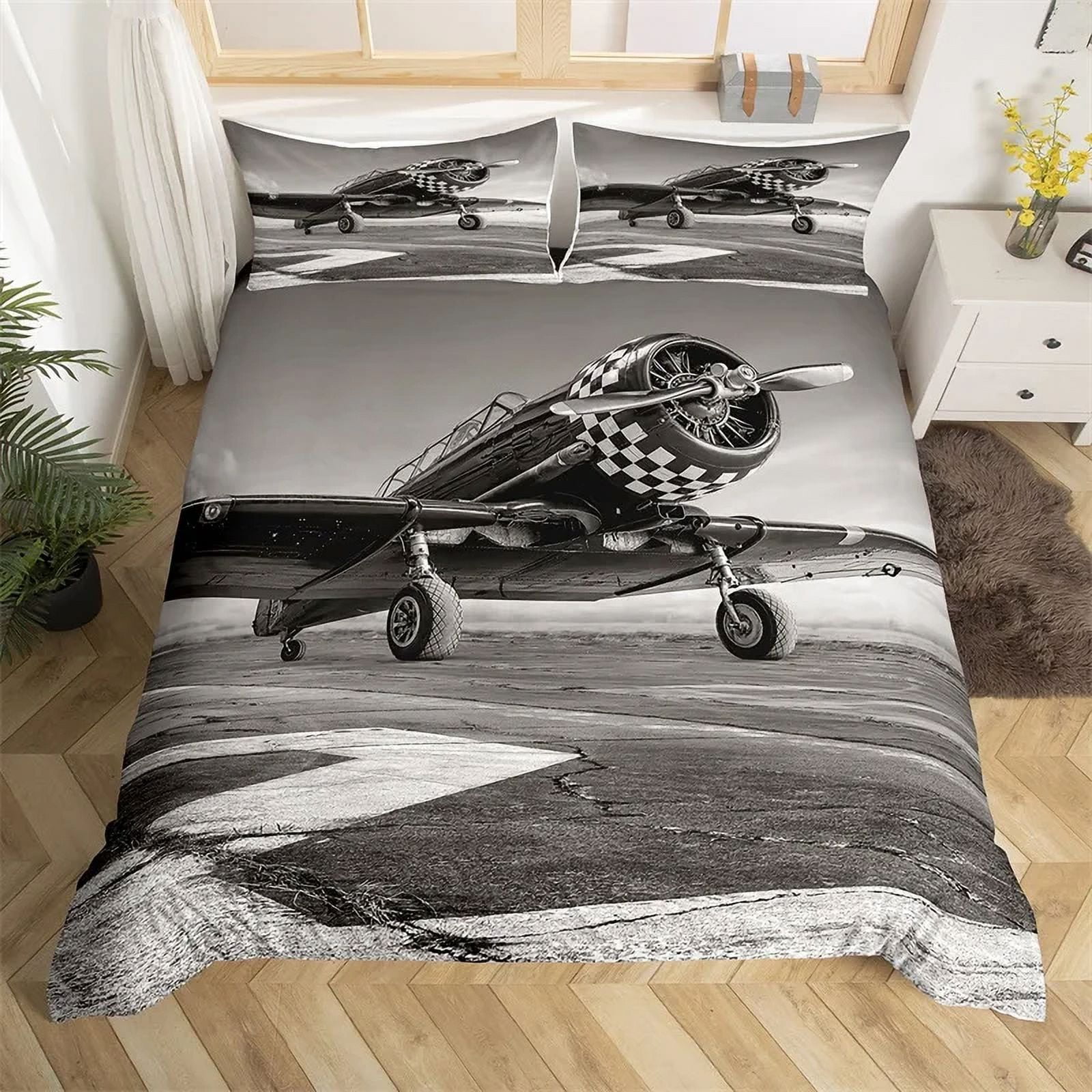 3D Airplane Duvet Cover King Aircraft Transportation Bedding Set ...