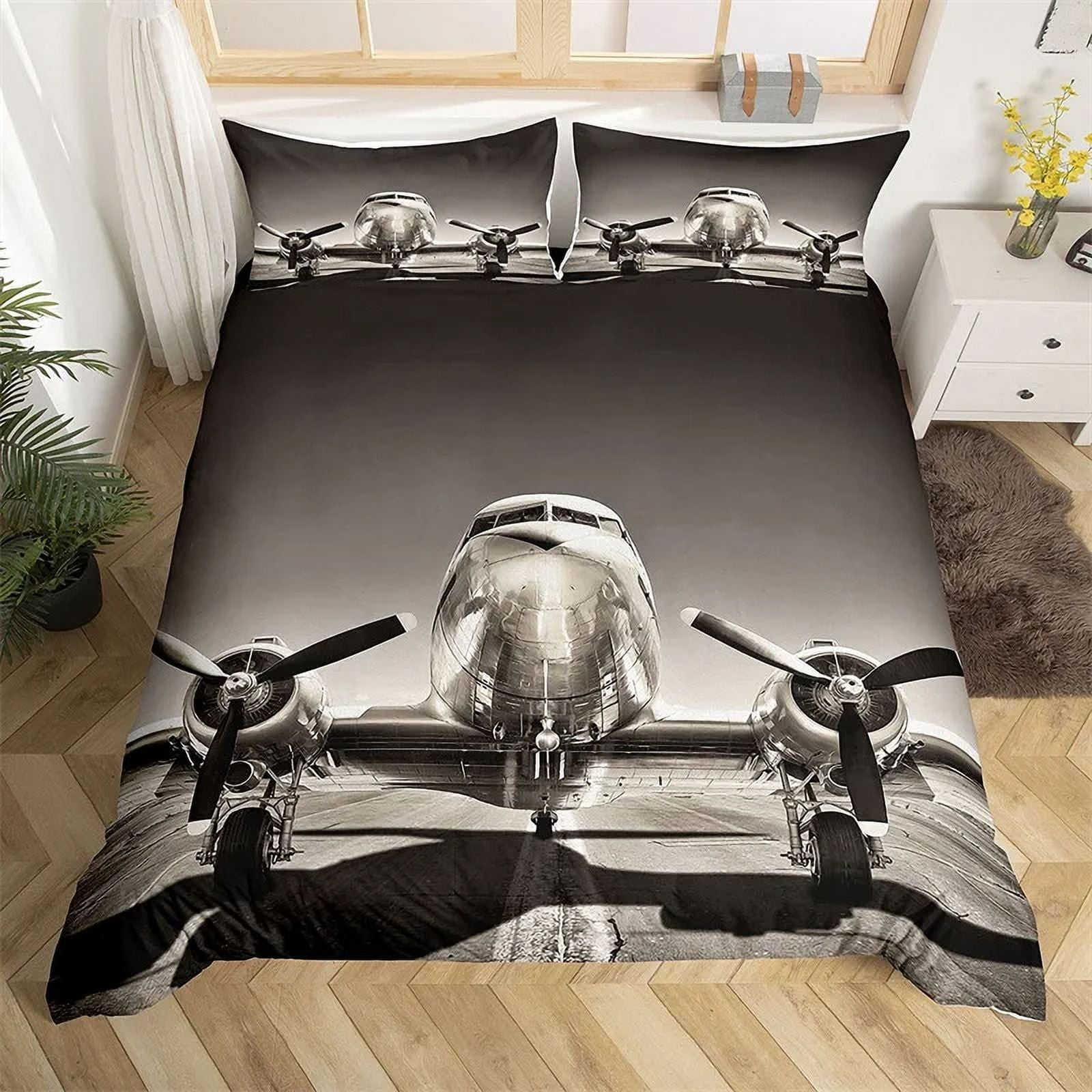3D Airplane Duvet Cover King Aircraft Transportation Bedding Set ...