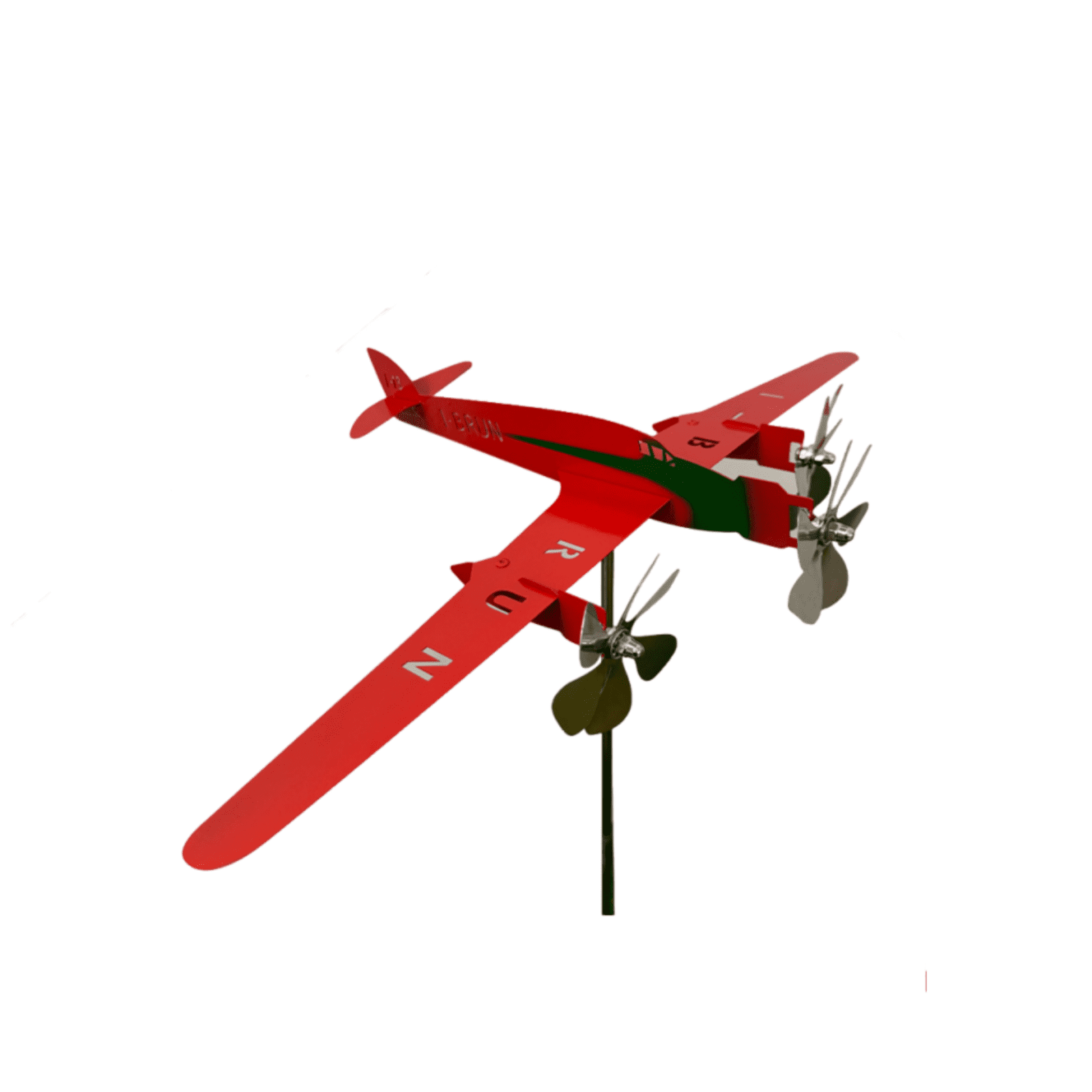 3D Airplane Windmill Weather Vane Stainless Steel Garden Outdoor Wind ...