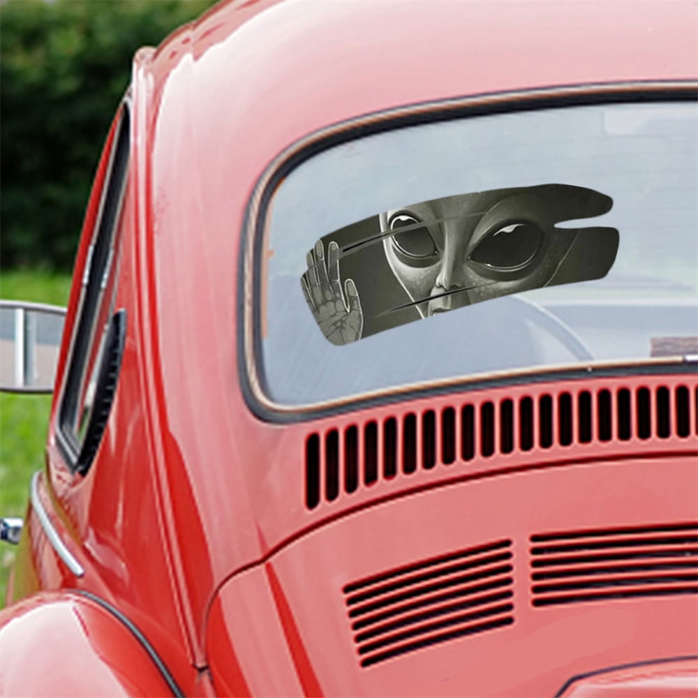 3D Alien Car Window Sticker Self-Adhesive PVC Vinyl Auto Racing Decal ...