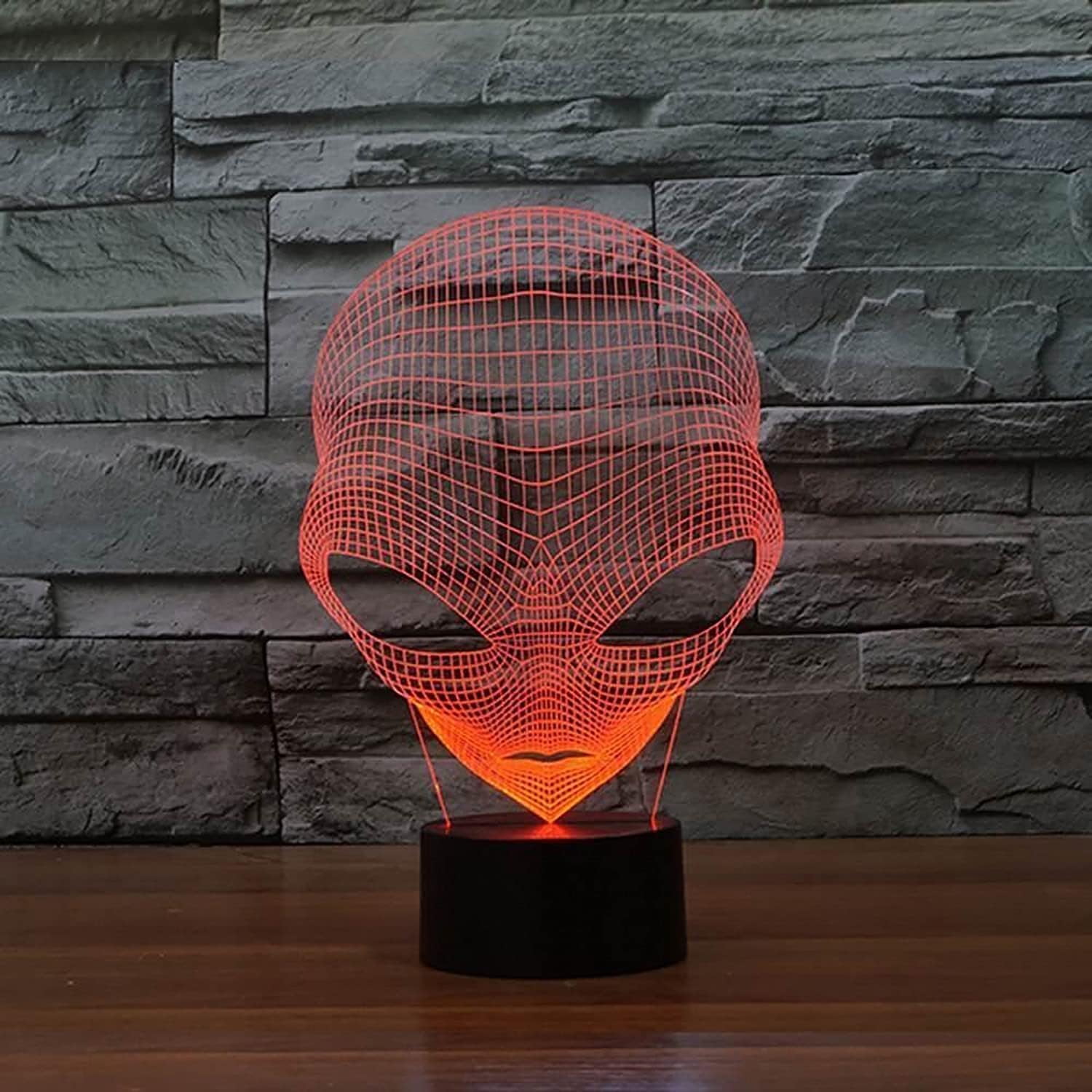 3D Alien Illusion Led Night Light, 7 Colors Gradual Changing Optical ...