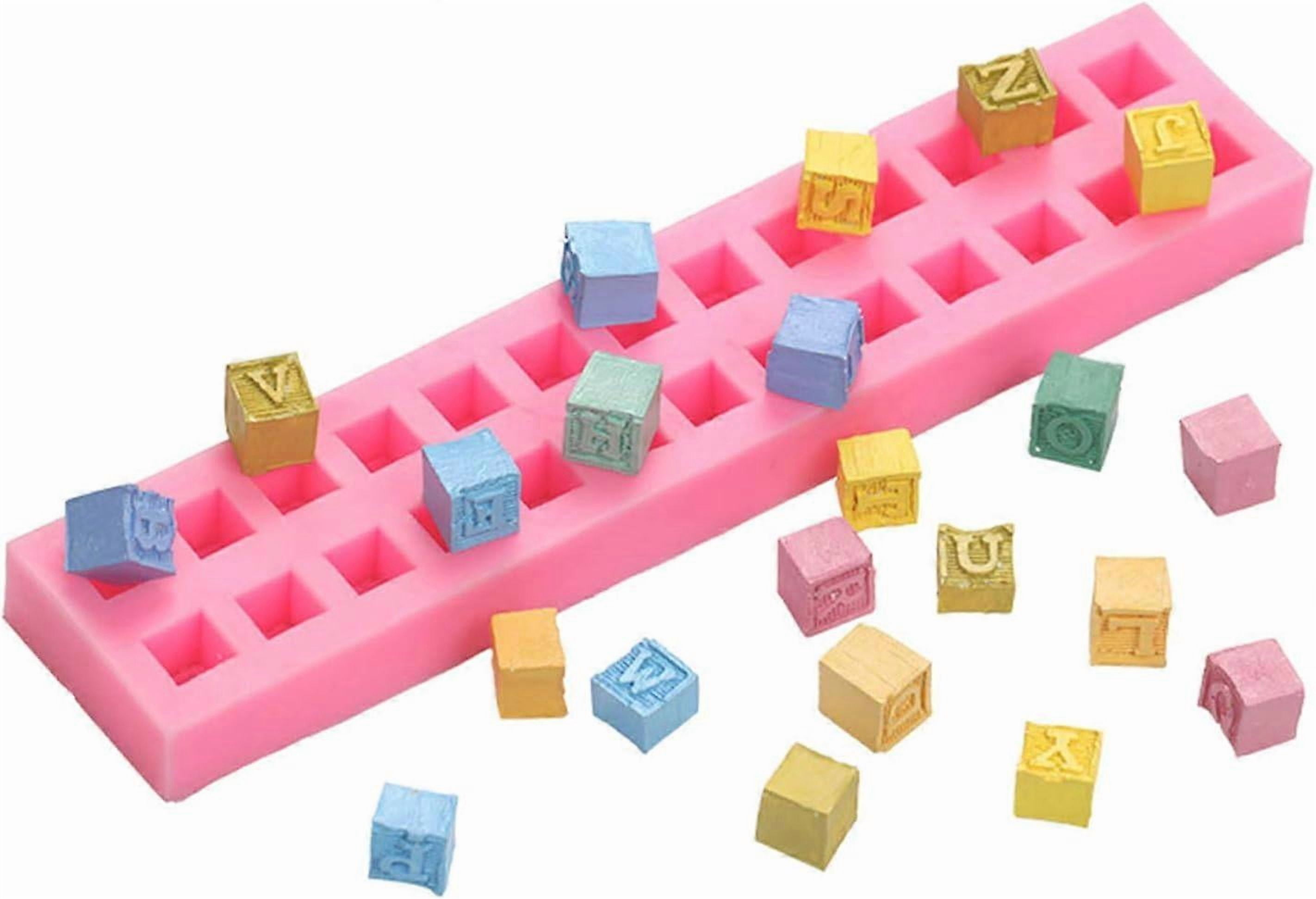 3D Alphabet Cube Silicone Mold Fondant Silicone Alphabet 26 DIY English ...