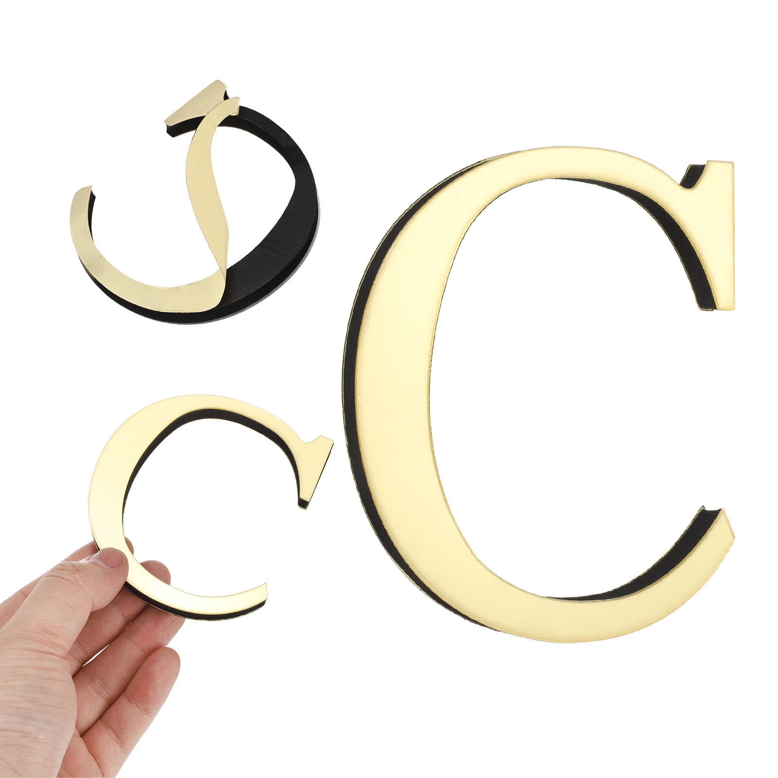 3D Alphabet Mirror Wall Stickers, 4" Acrylic Self-Adhesive House Letter ...