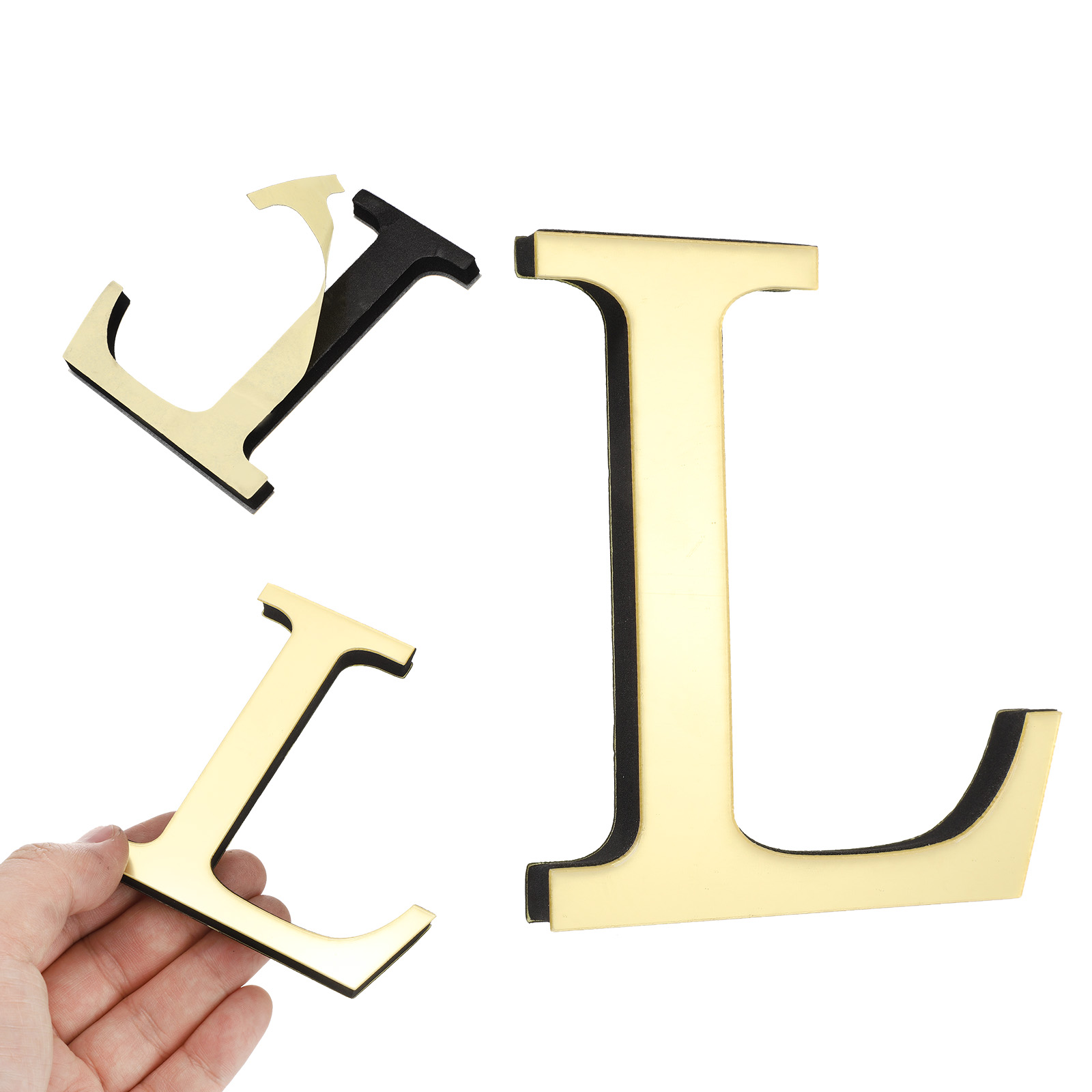 3D Alphabet Mirror Wall Stickers, 4" Acrylic Self-Adhesive House Letter ...