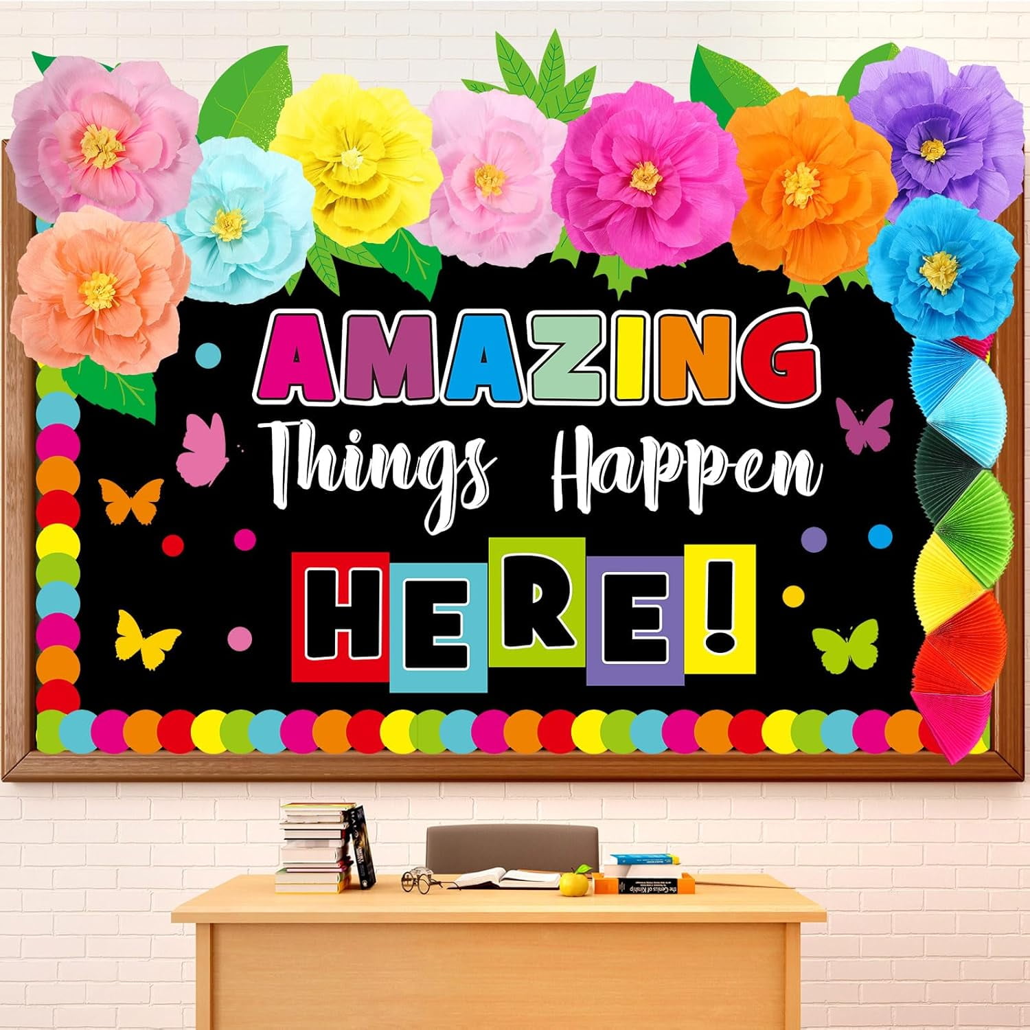 3D Amazing Things Happen Here Bulletin Board Decorations Flower ...