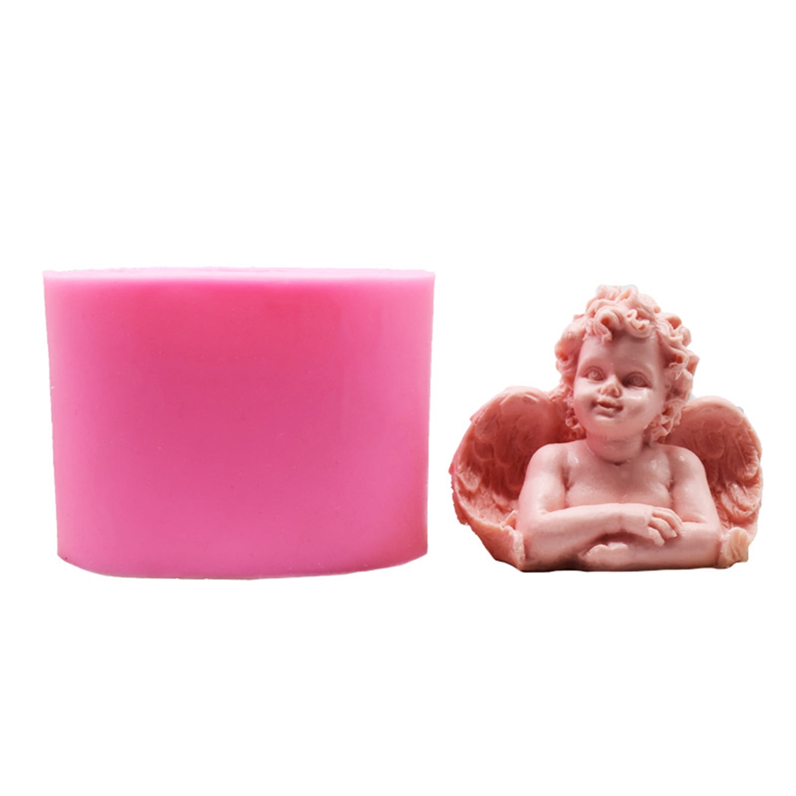 3D Feather Angel Silicone Candle Mold Creative Baking Cake Molds Resin ...