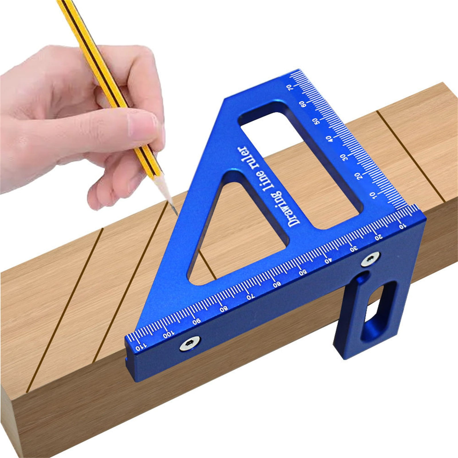 3D Angle Measuring Ruler 45/90 Aluminum Alloy Woodworking Square ...