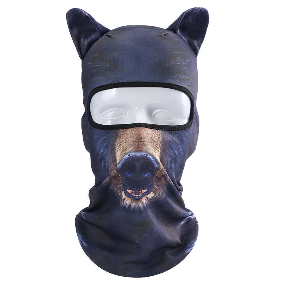 3D Anima Print Ski Balaclava Sheisty Face Mask with Ears, Ski Mask,for ...