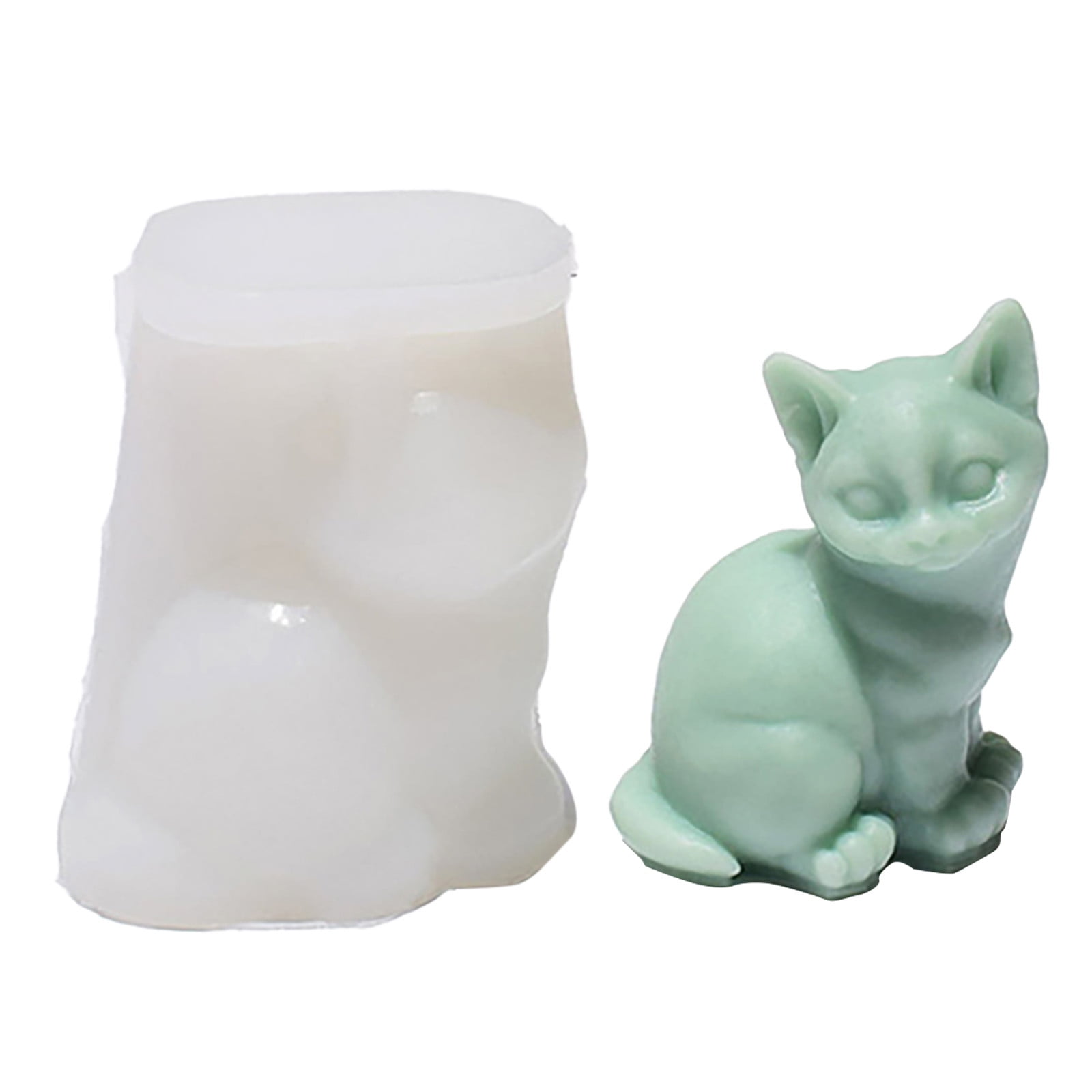 3D Animal Silicone Cute Dog Cat Shaped Resin Candle DIY Craft Reusable ...