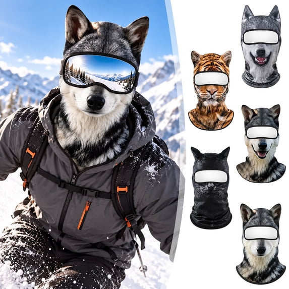 3D Animal Ski Mask Balaclava Funny Full Face Cover for Winter Sports 3D ...
